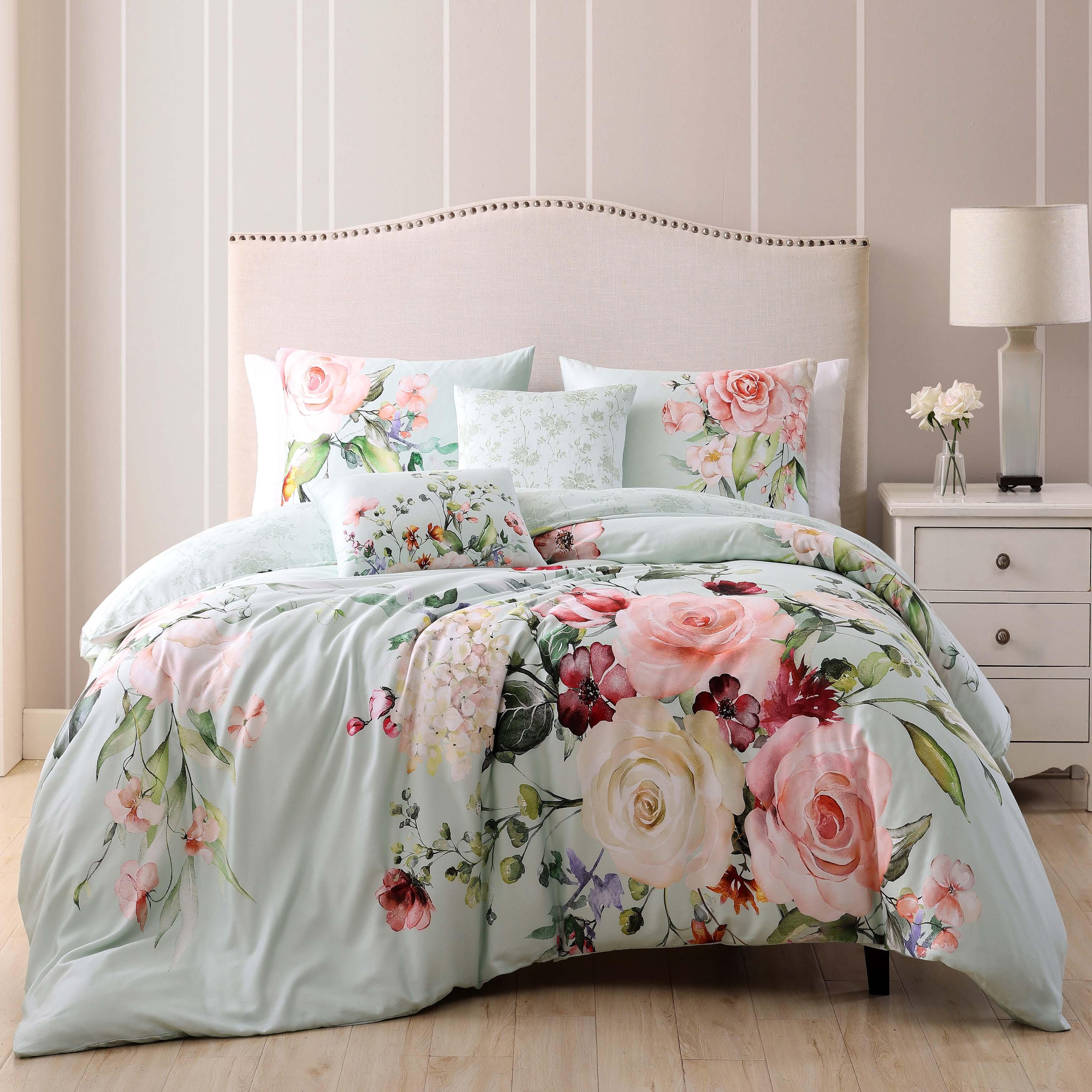 Click here for Bebejan® Rose on Misty Green 100 Cotton 5-Piece Re... prices