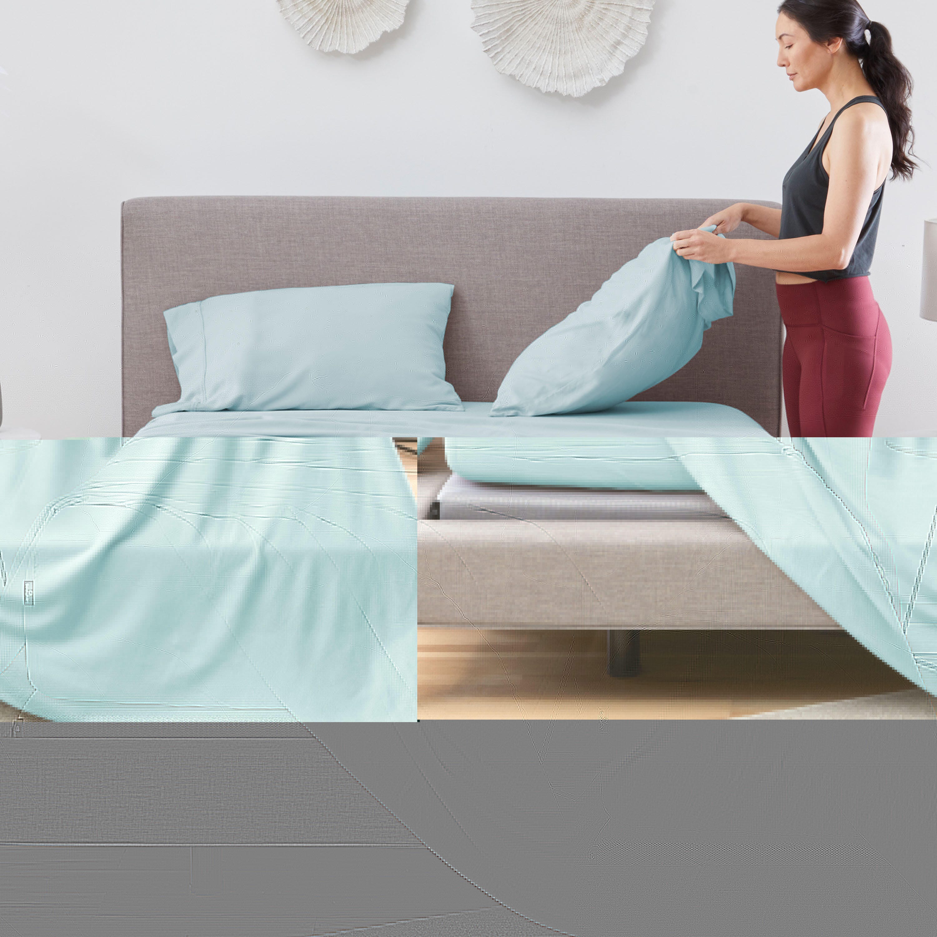 Click here for BEDGEAR Hyper-Linen Queen Sheet Set  Misty Blue prices