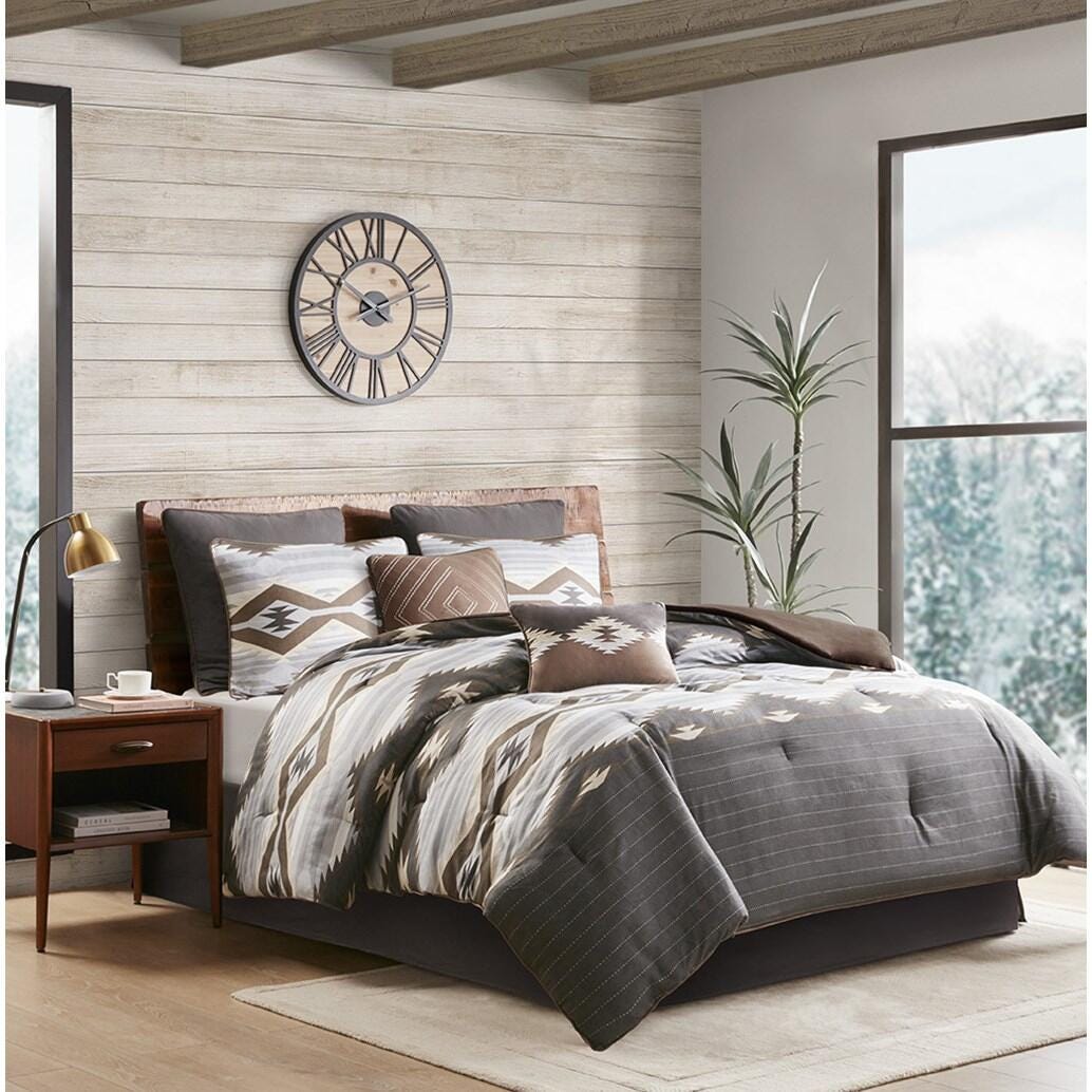 Click here for Bitter Creek Queen Oversized Comforter Set  Gray/B... prices