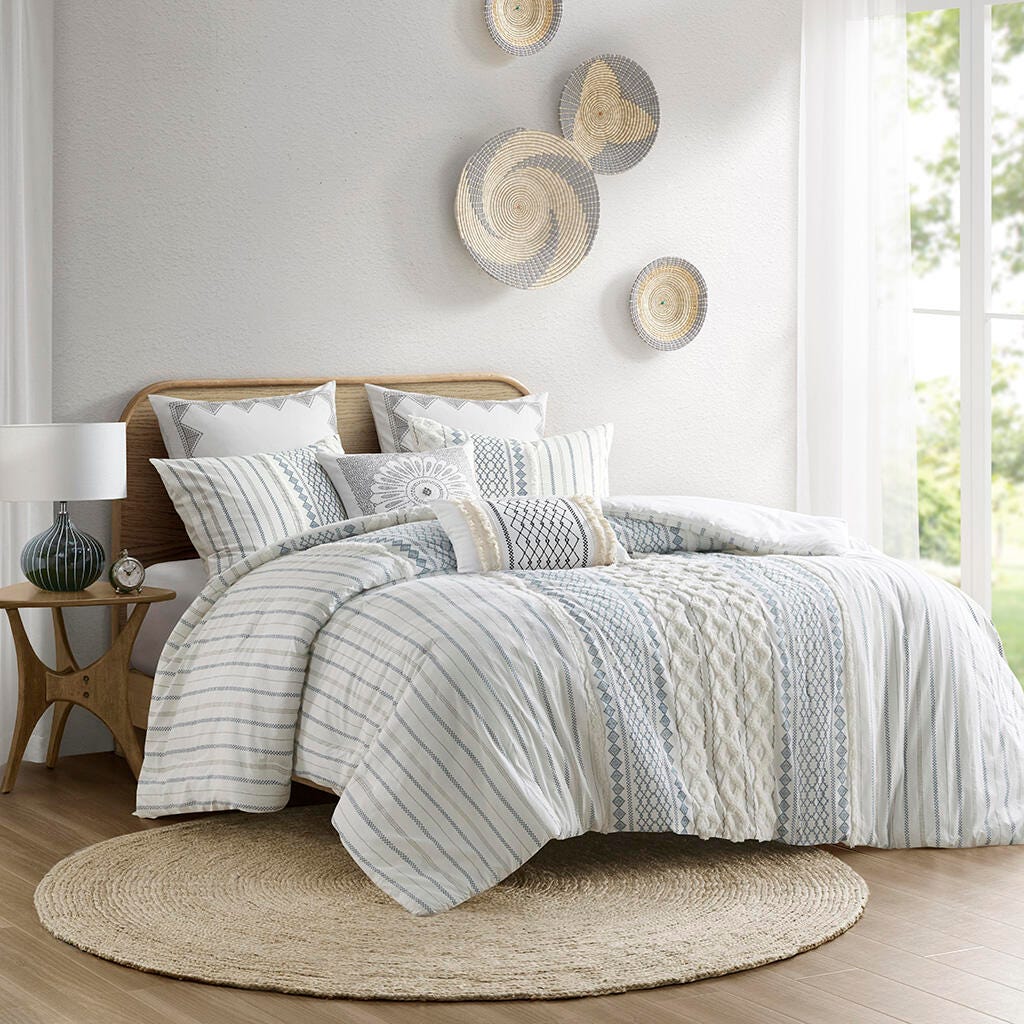 Click here for Hills Cotton Printed Comforter Set  Navy prices