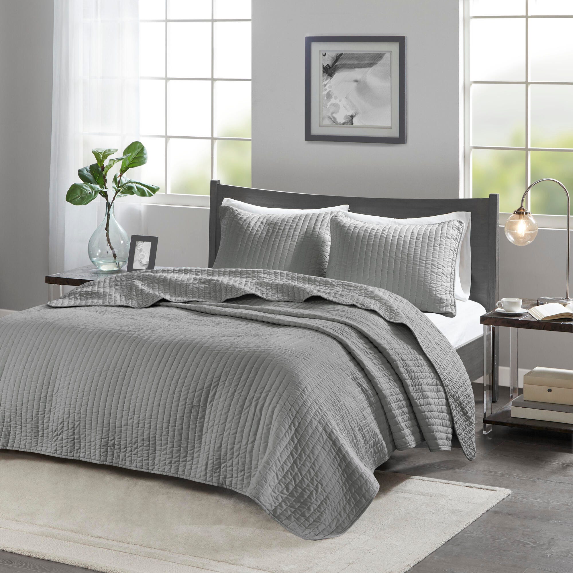 Click here for Keaton Full/Queen 3 Piece Quilt Set  Gray prices