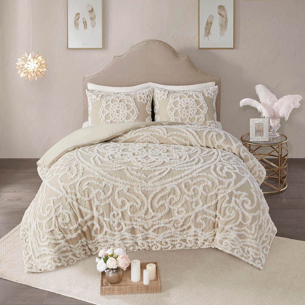 Click here for Laetitia Full/Queen 3 piece Tufted duvet cover set... prices