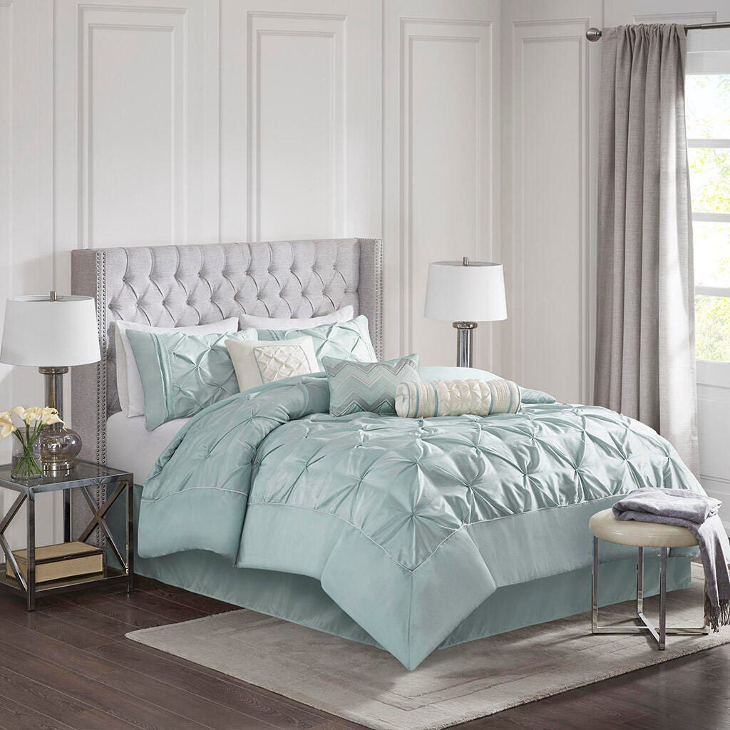 Click here for Laurel King 7 Piece Tufted Comforter Set  Seafoam prices