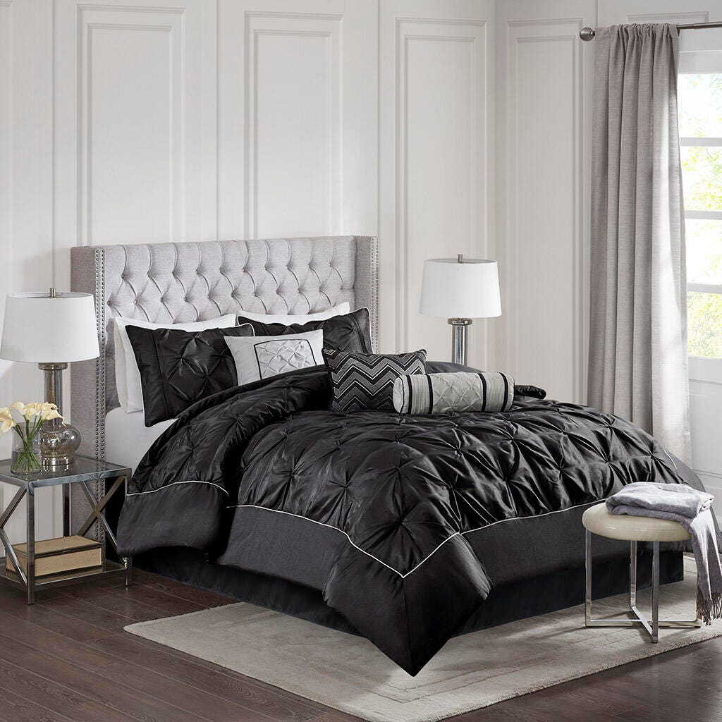 Click here for Laurel Queen 7 Piece Tufted Comforter Set  Black prices