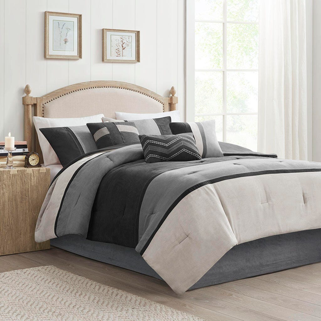 Click here for Palisades King 7 Piece Faux Suede Comforter Set  B... prices