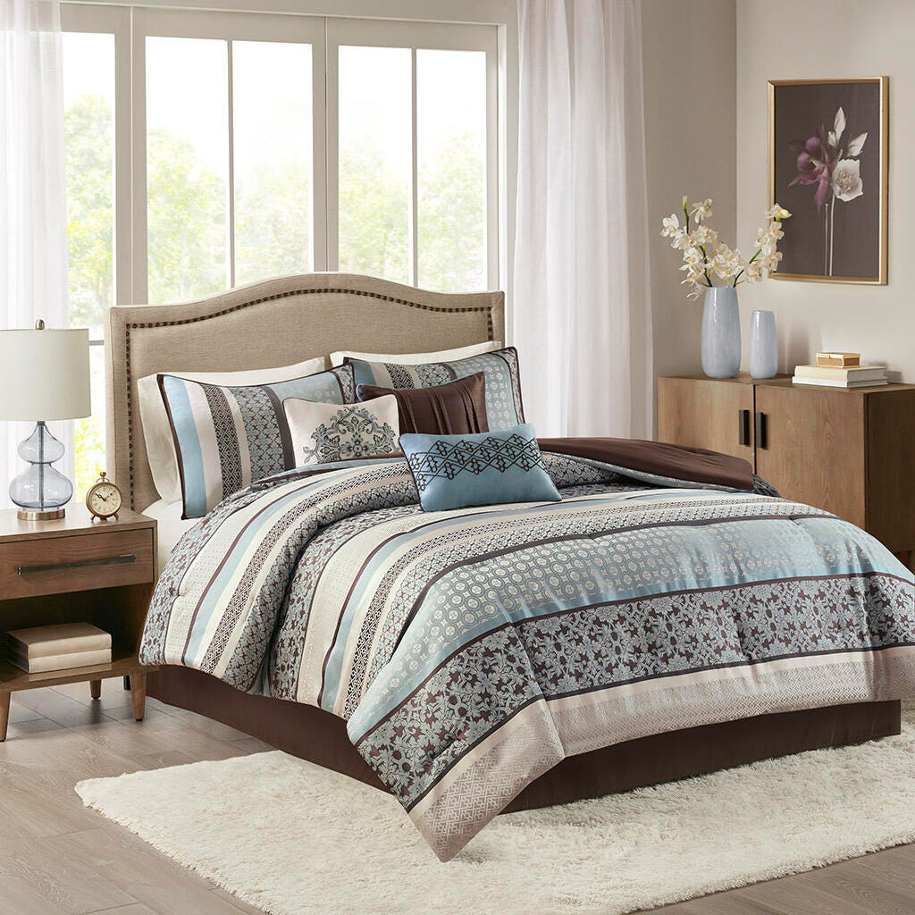 Click here for Princeton King 7 Piece Comforter Set  Blue prices