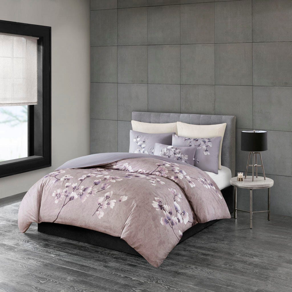 Click here for Sakura Blossom King 3 Piece Sateen Printed Duvet C... prices