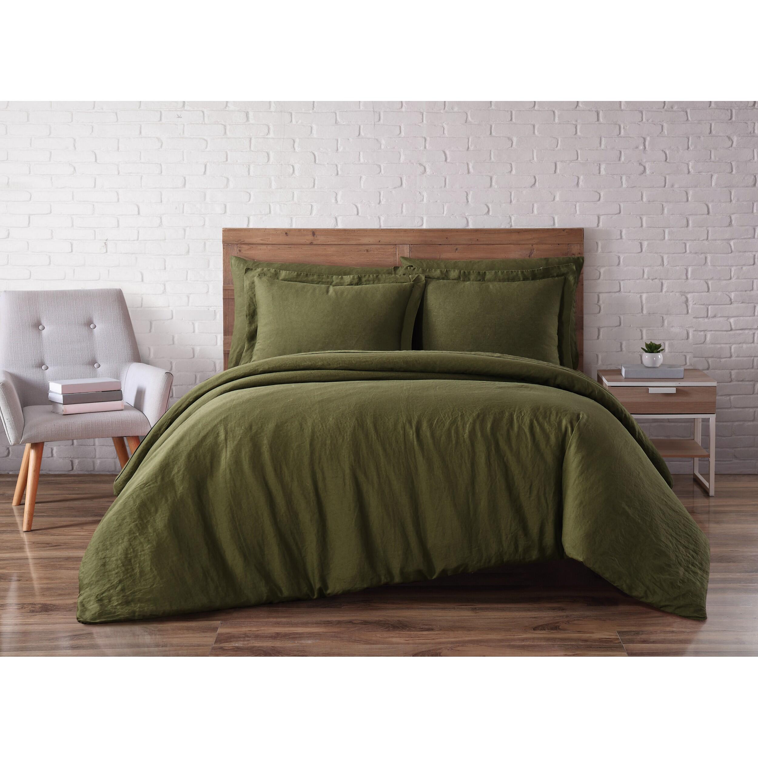 Click here for Brooklyn Loom Linen Full/Queen Duvet Set  Moss Gre... prices