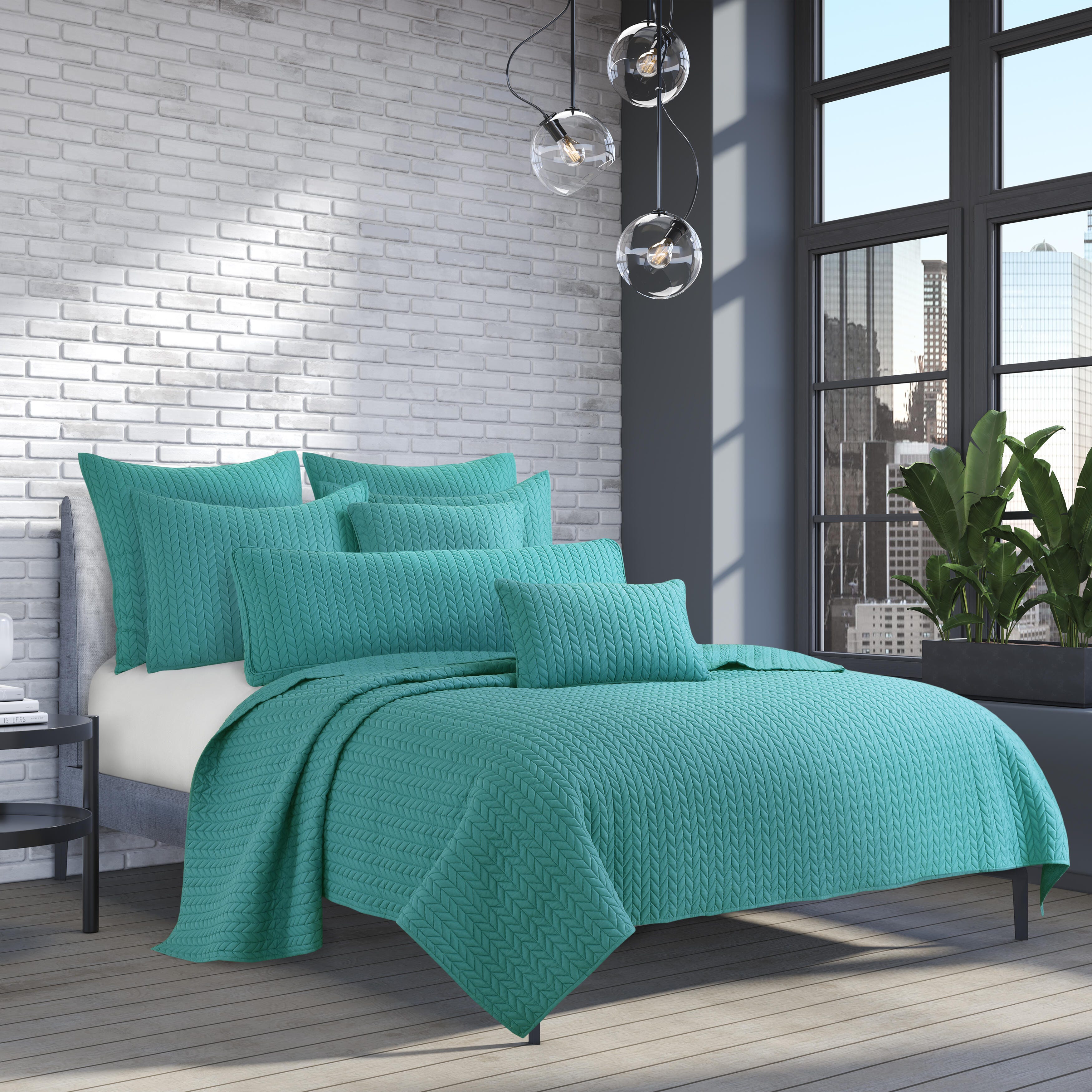 Click here for J. Queen Bold Cayman Full/Queen Quilt  Turquoise prices