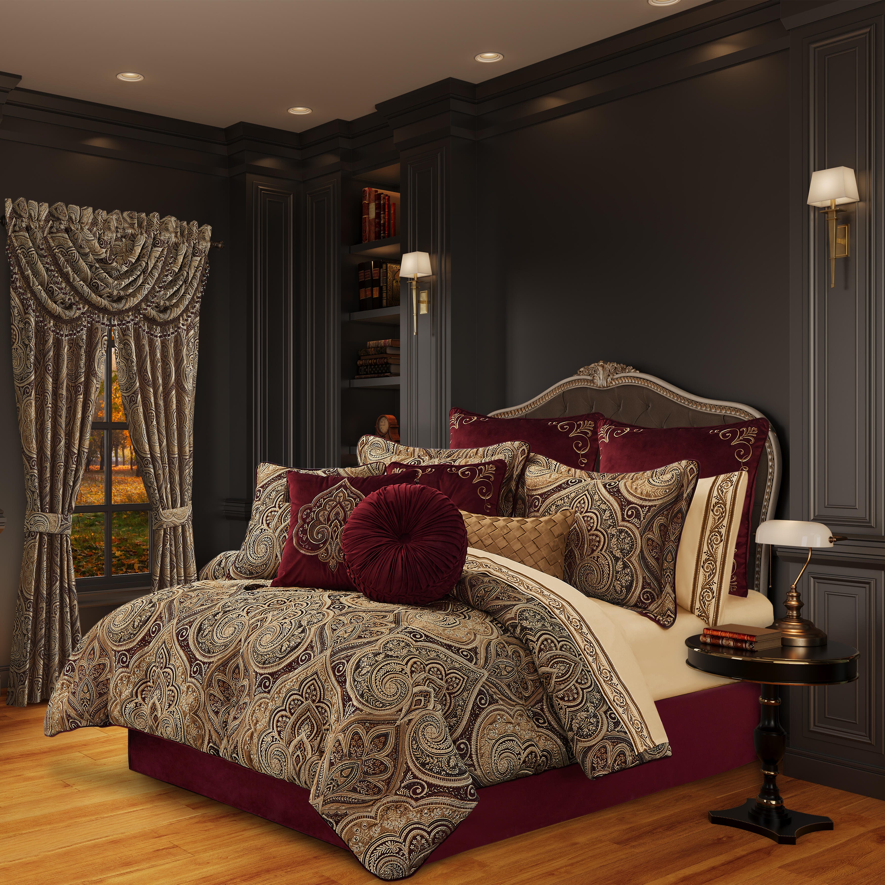 Click here for Five Queens Court Bordeaux Queen 4 Piece Comforter... prices
