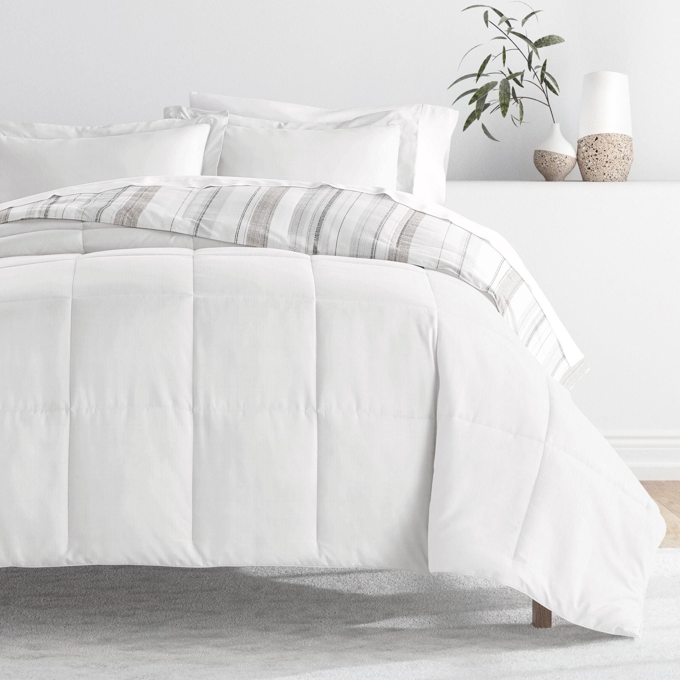 Click here for iEnjoy Home Vertical Stripe Twin/Twin XL Comforter... prices