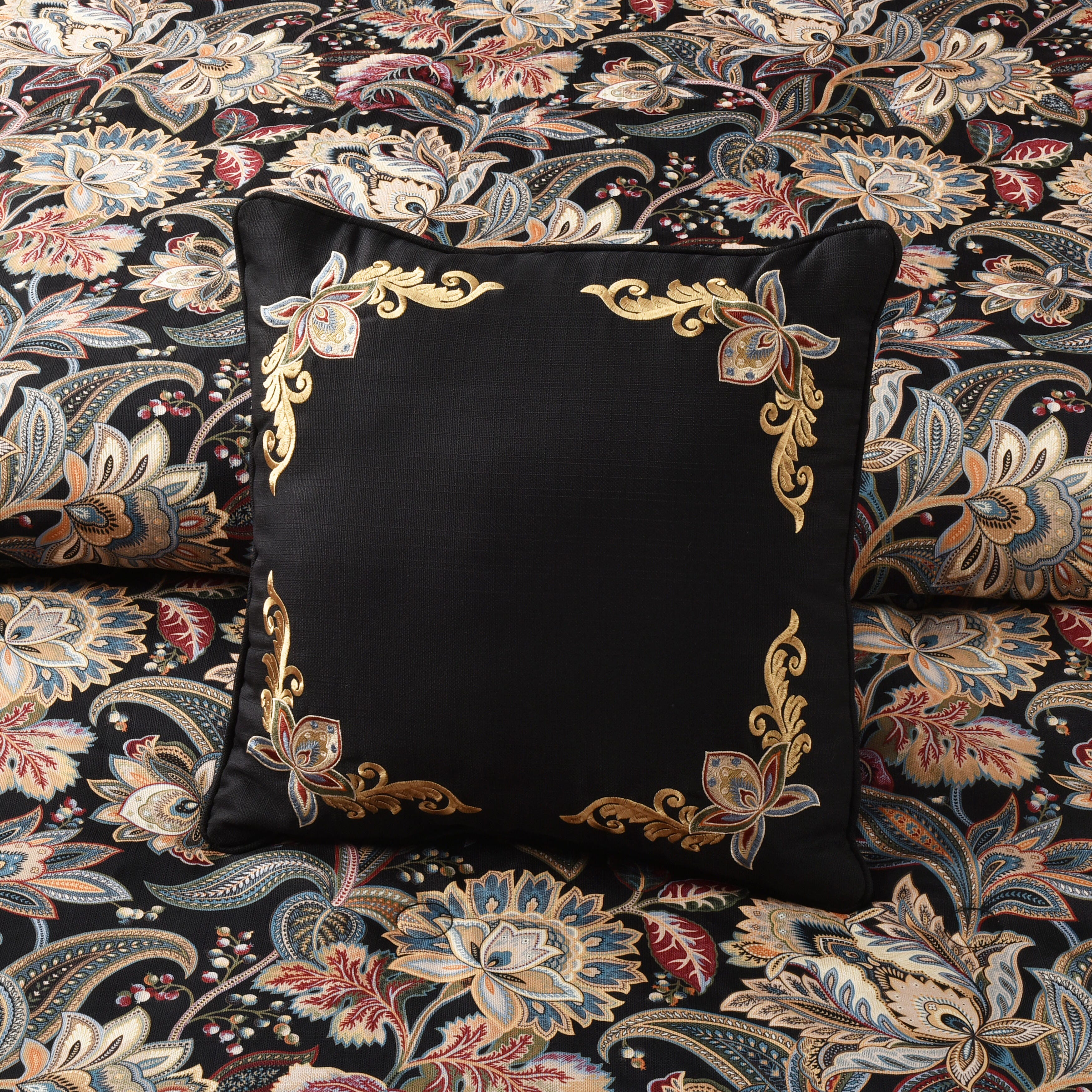 Click here for Royal Court Calabria 18 Square Throw Pillow  Black prices