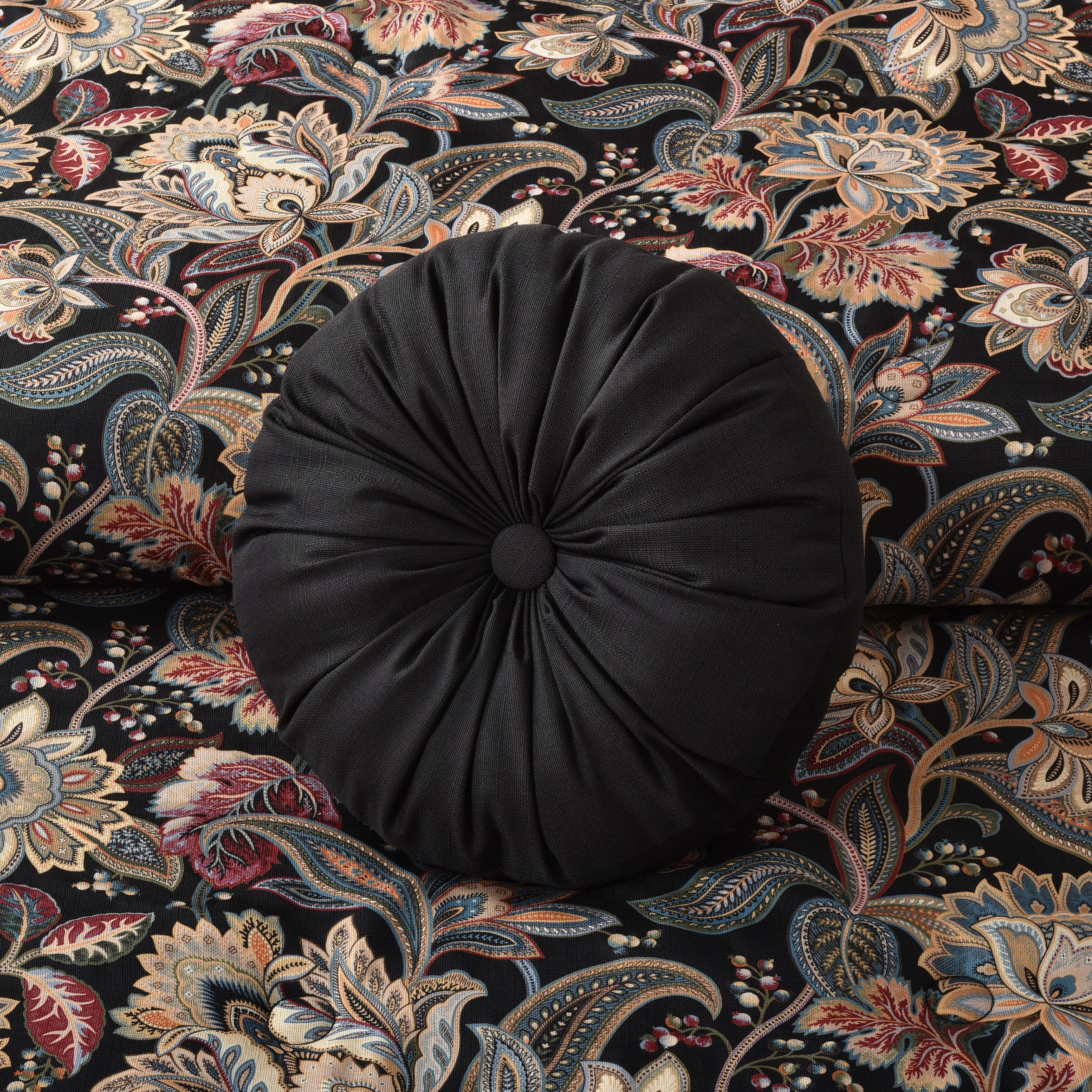 Click here for Royal Court Calabria Round Throw Pillow  Black prices
