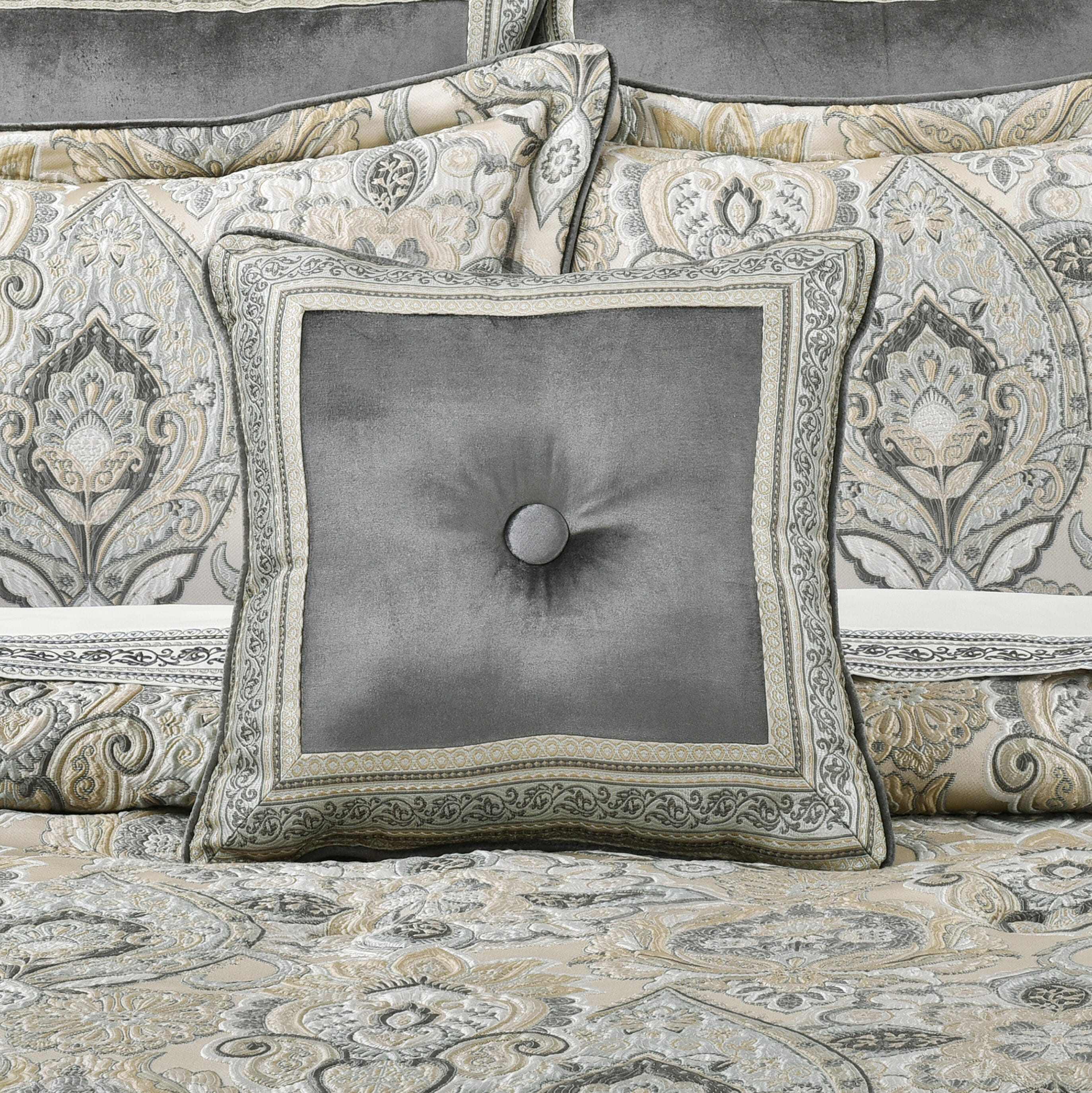 Click here for J. Queen New York Annabelle 18 Throw Pillow  Silve... prices