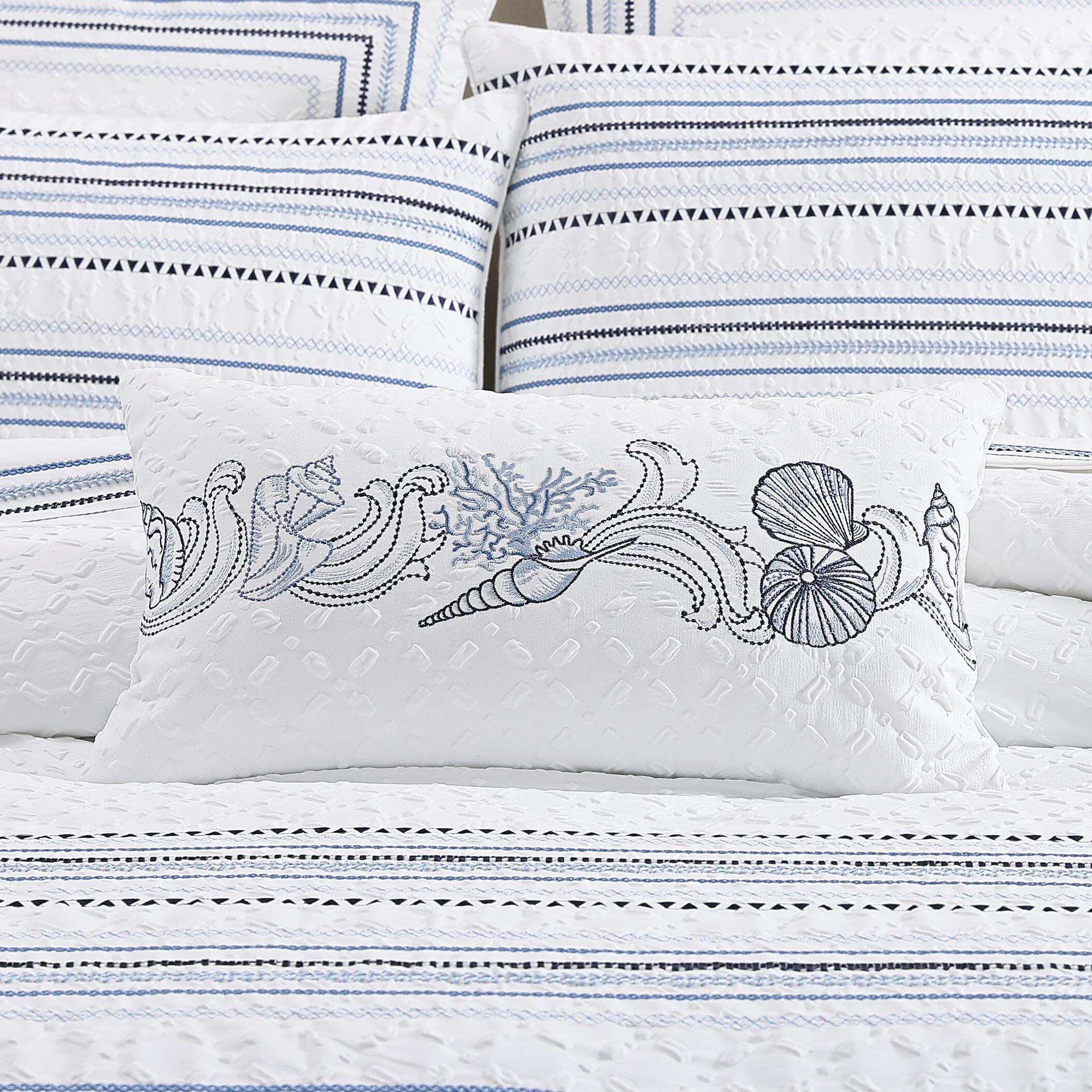 Click here for J. Queen New York Bayside Boudoir Throw Pillow  Bl... prices