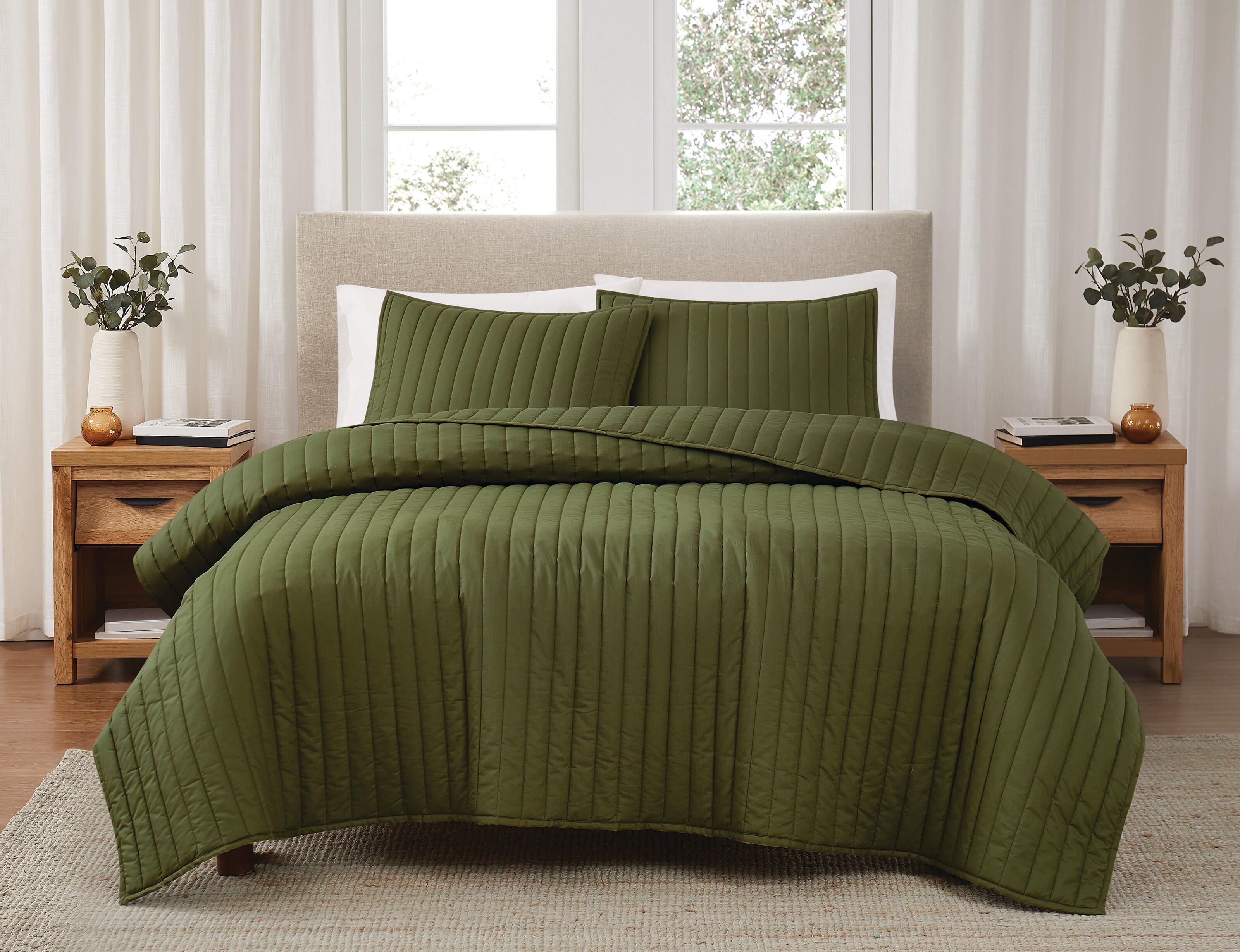 Click here for Brooklyn Loom 3-Piece Full/Queen Quilt Set  Olive... prices
