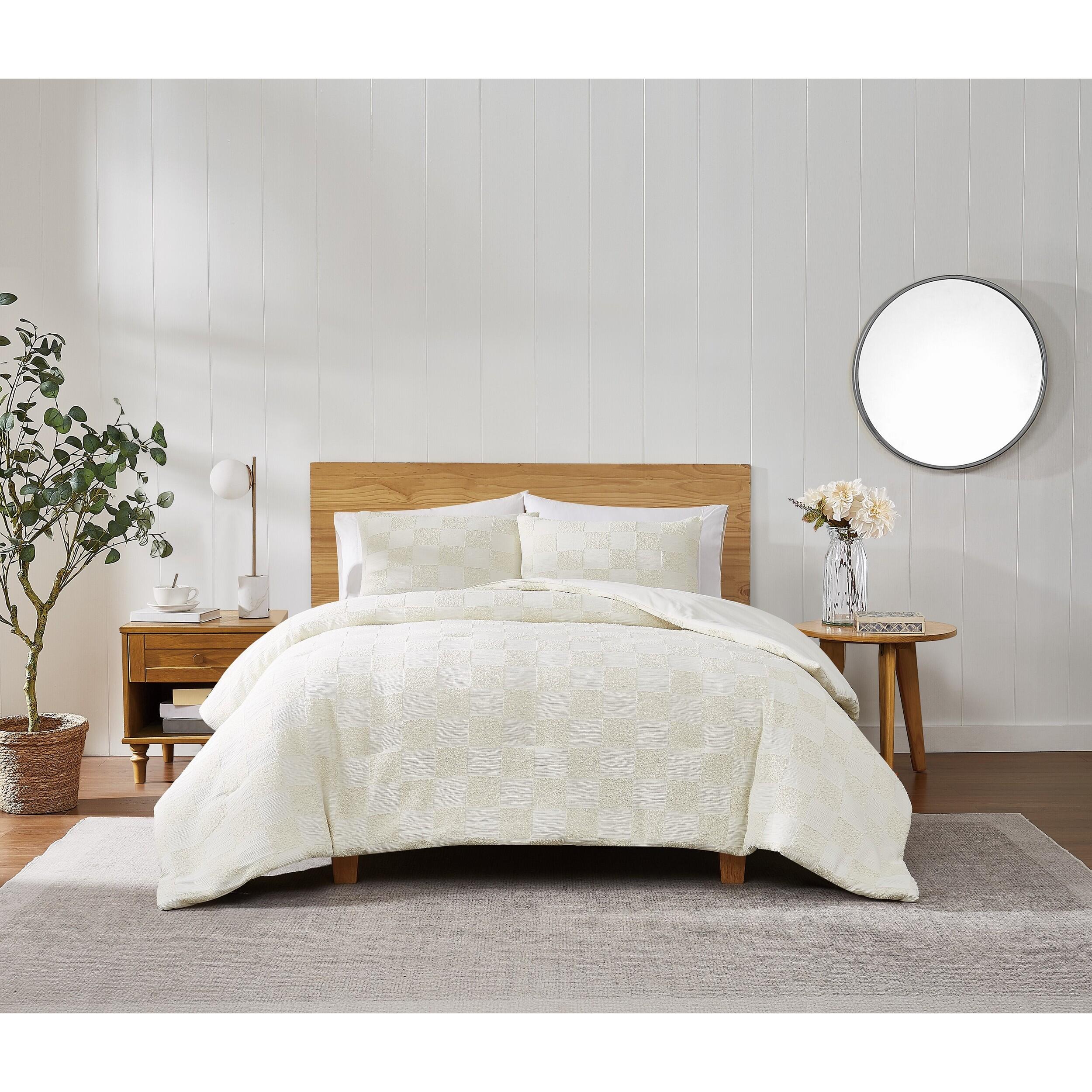 Click here for Truly Soft Textured Checkered 3-Piece King Duvet S... prices