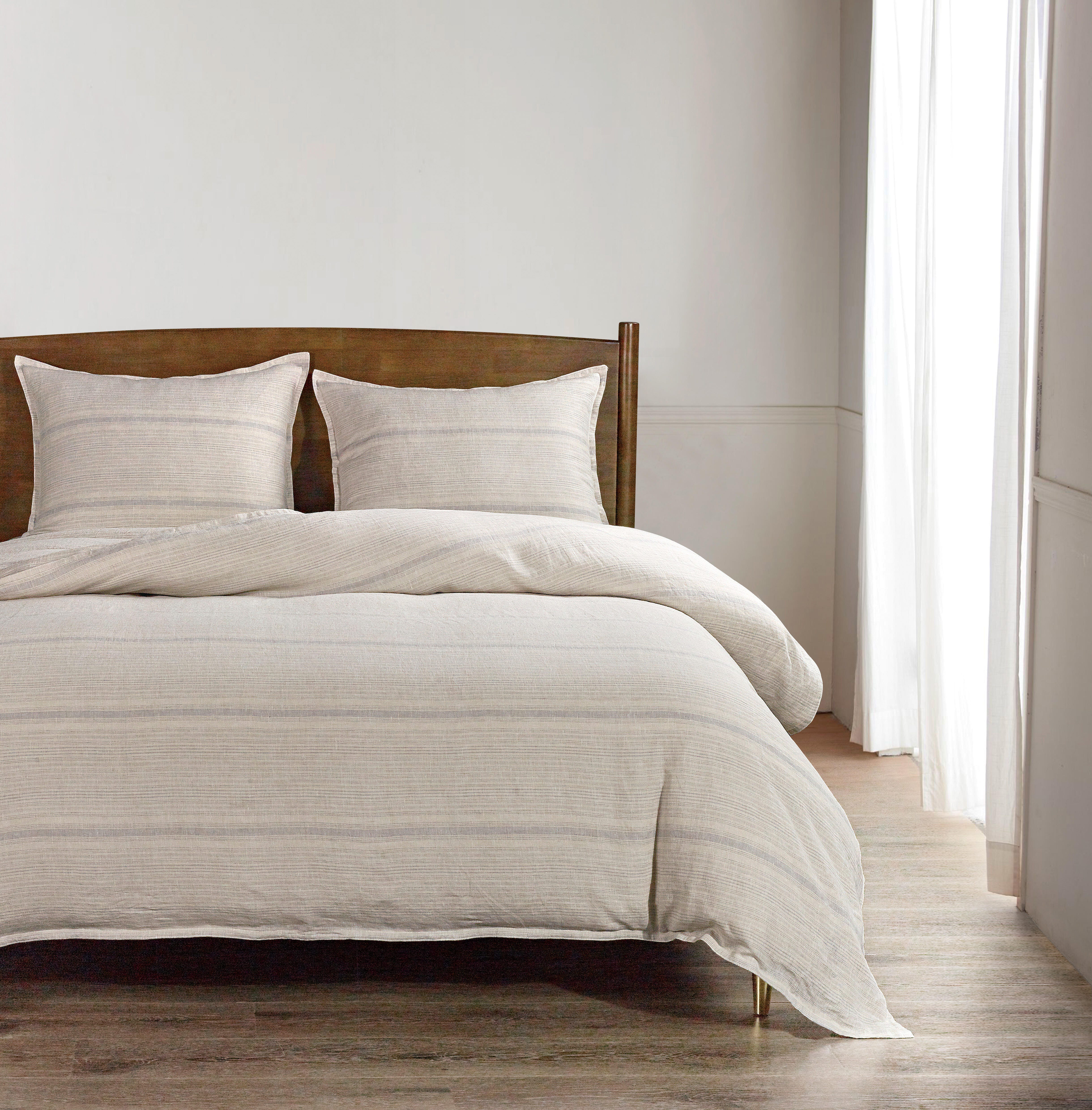 Click here for Ashley Luxe King Flax Linen Duvet Cover Set  Light... prices