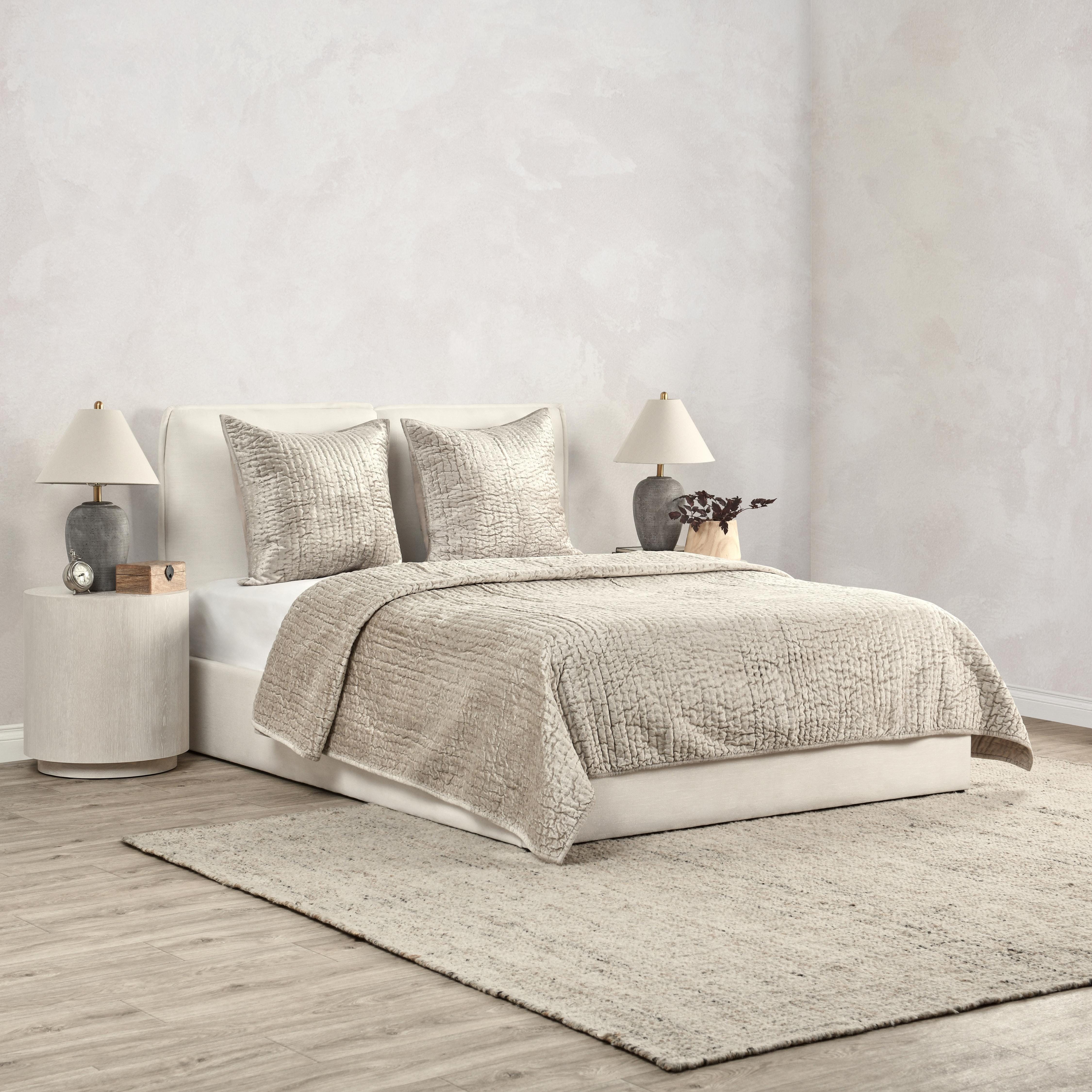 Click here for Ashley Luxe Quilted Velvet Euro Sham  Pebble prices
