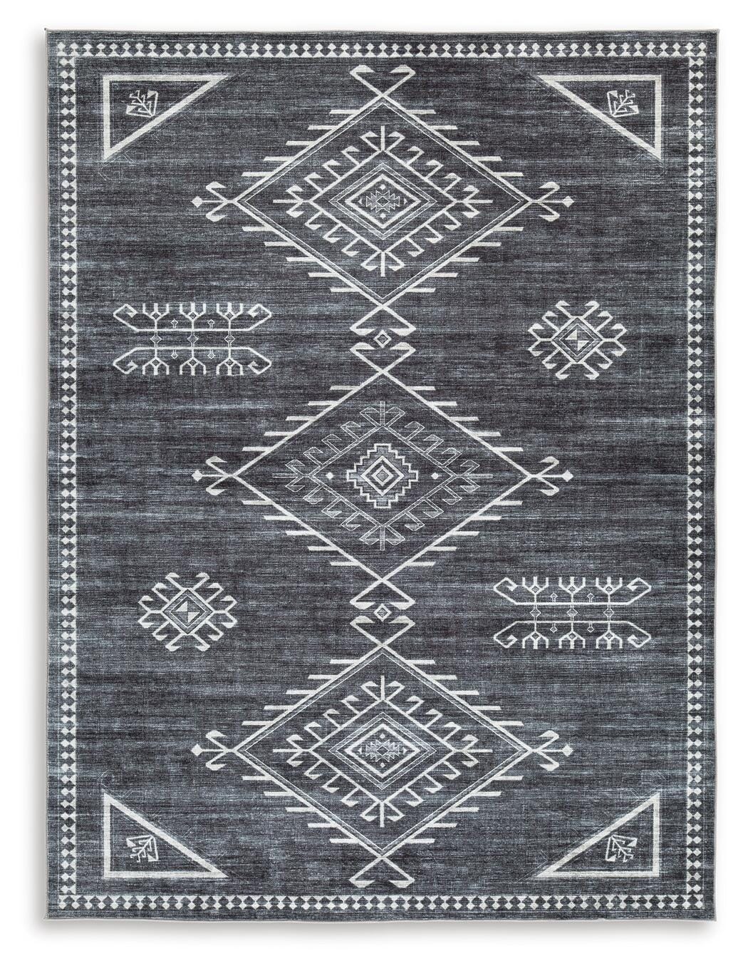 Click here for Arloman Washable 5 x 7 Rug  Black/Cream/Gray prices