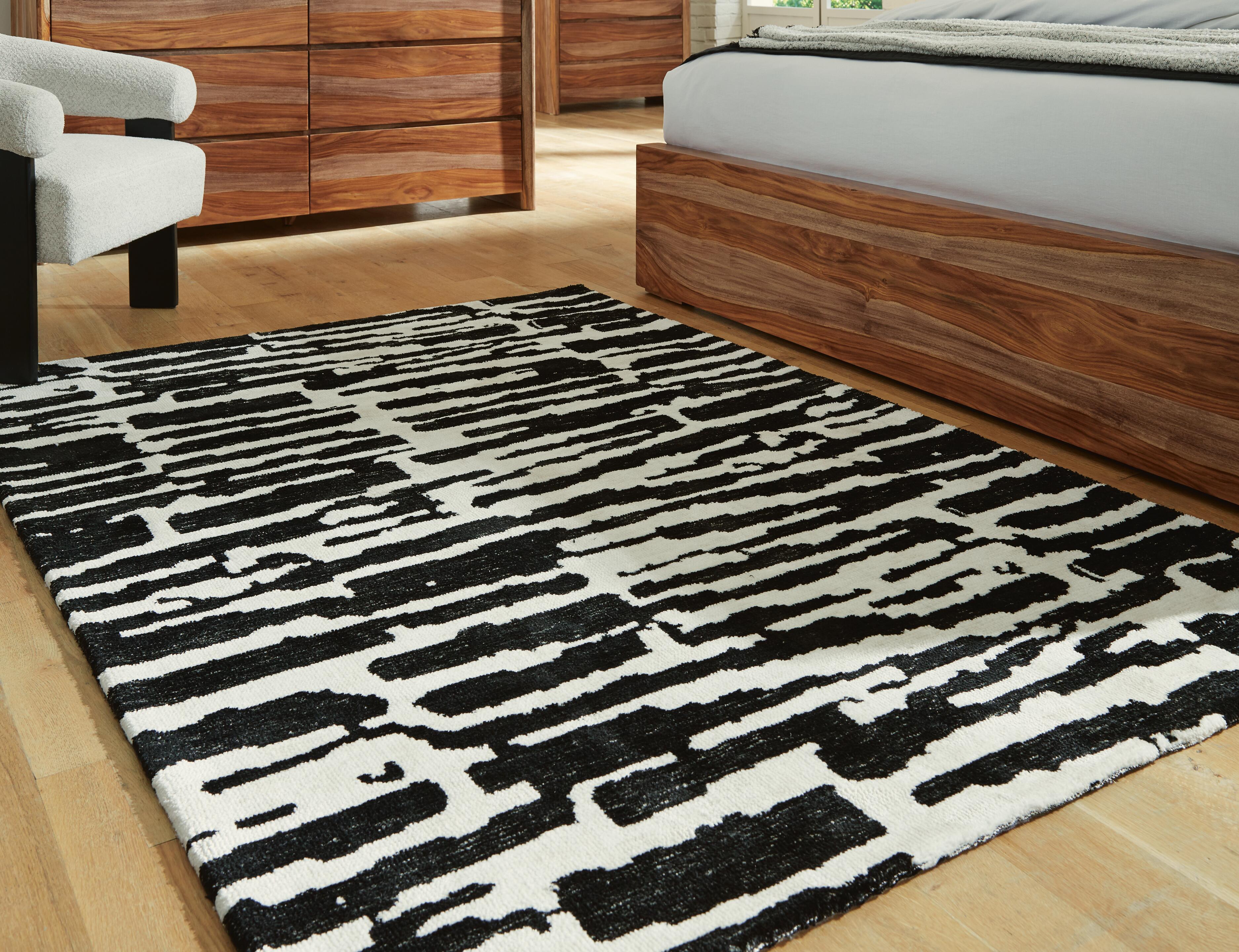 Click here for Bramshaw 5 x 7 Rug  Black/Ivory prices