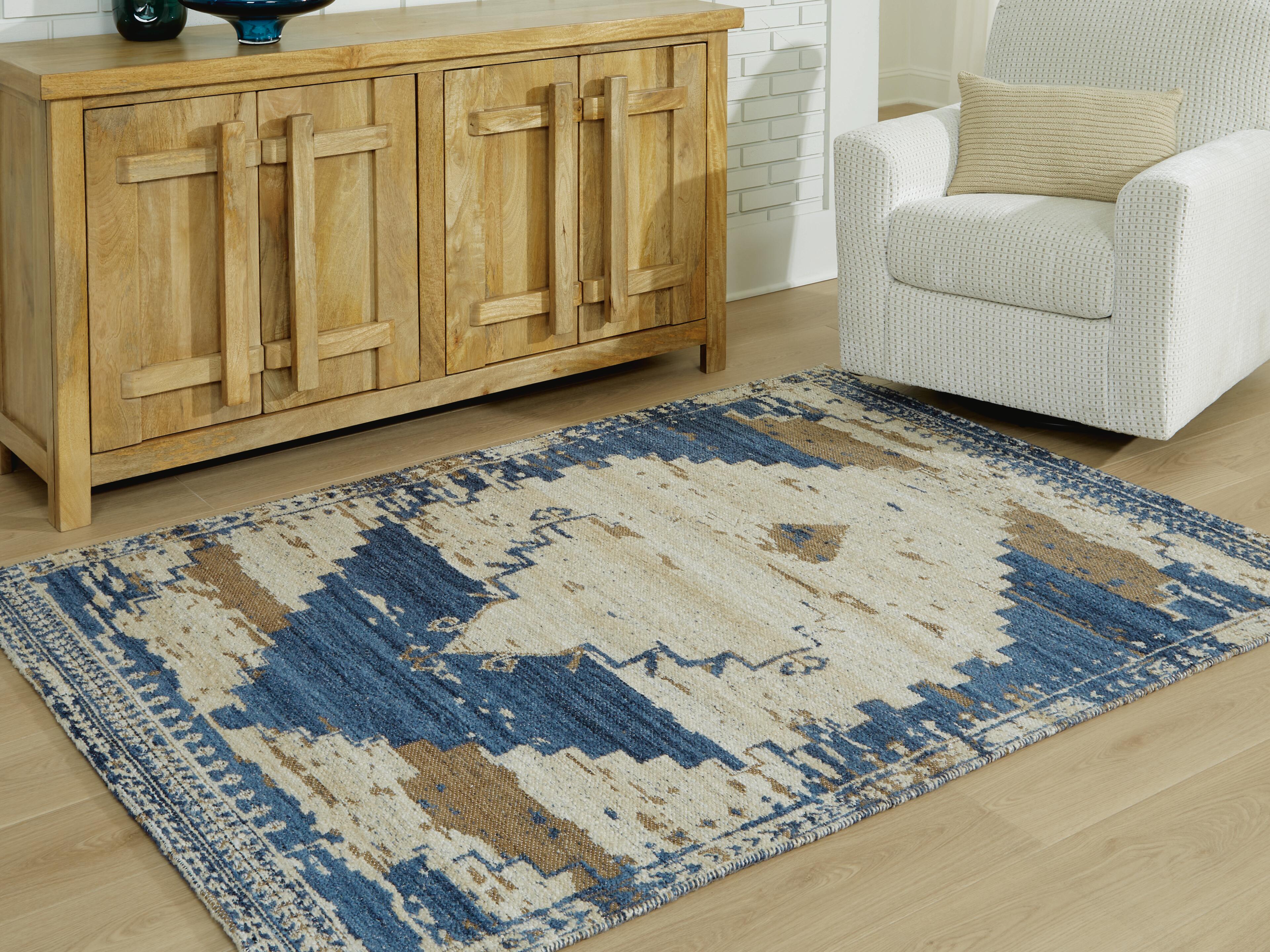 Click here for Varnler 5 x 7 Rug  Blue/Brown/Tan prices