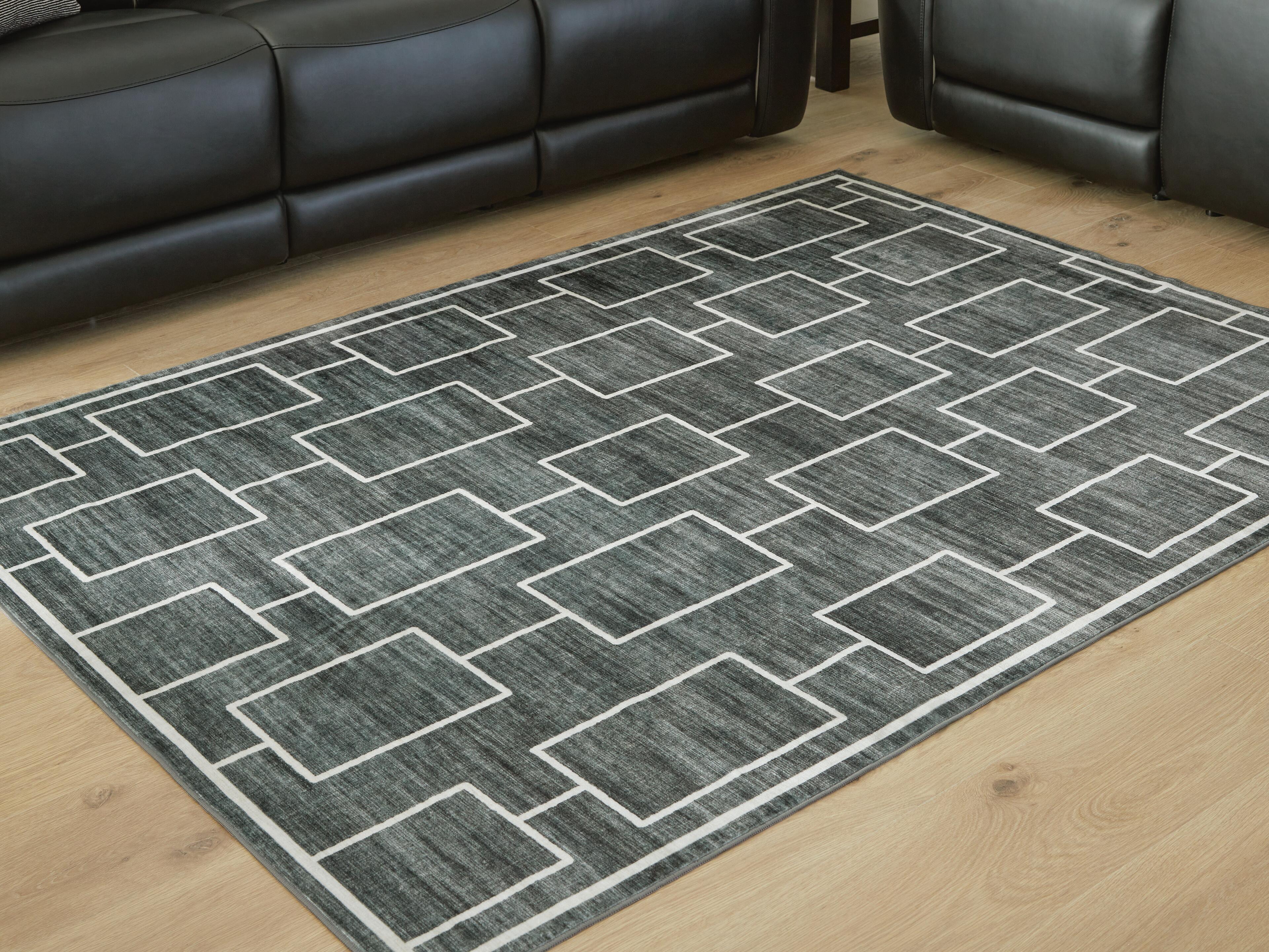Click here for Elderland Washable 5 x 7 Area Rug  Black/Gray prices