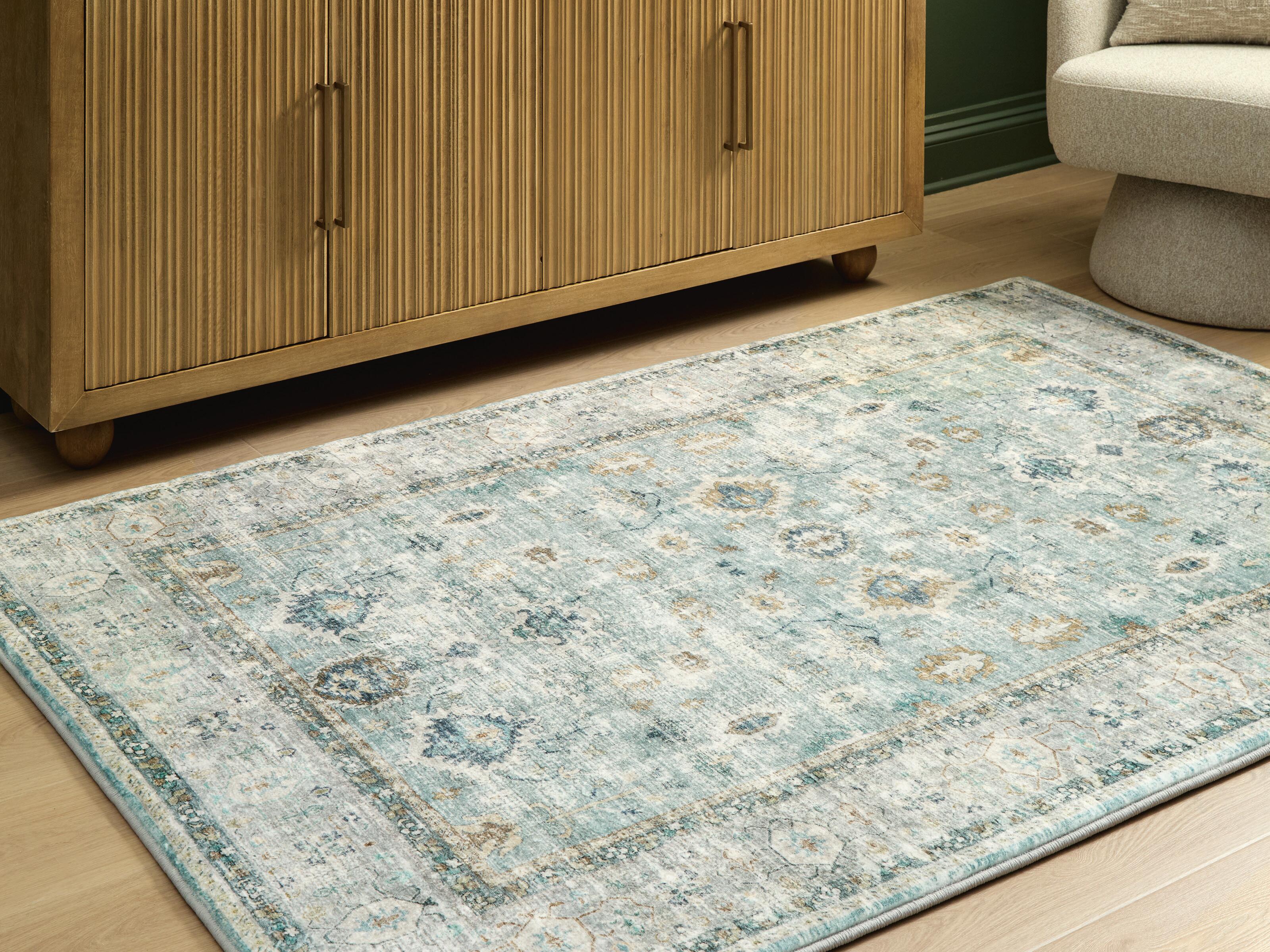 Click here for Ladstoney 5 x 7 Memory Foam Area Rug  Teal/Beige/O... prices