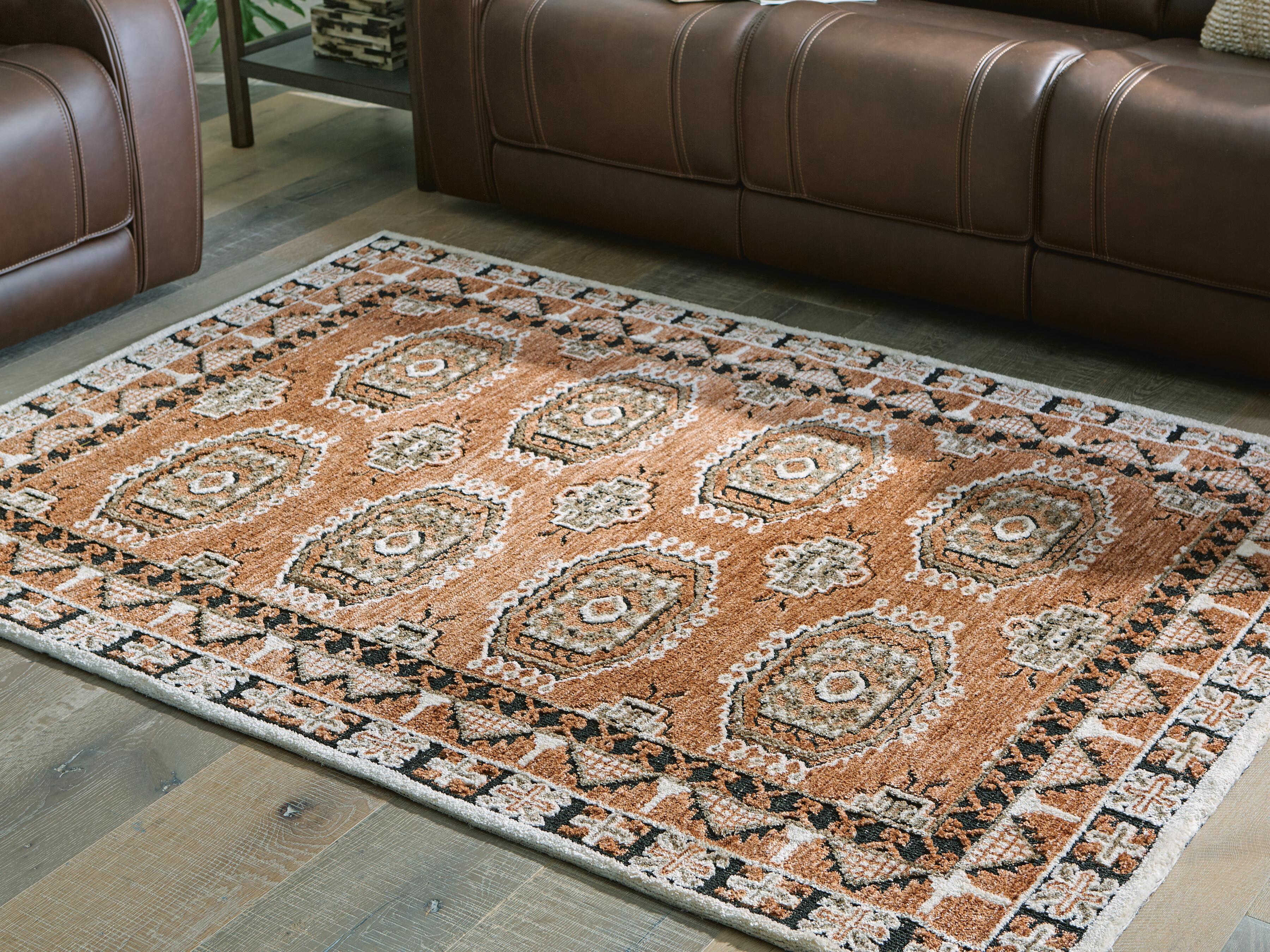 Click here for Qaabiz 5 x 7 Area Rug  Sienna/Ivory/Black prices