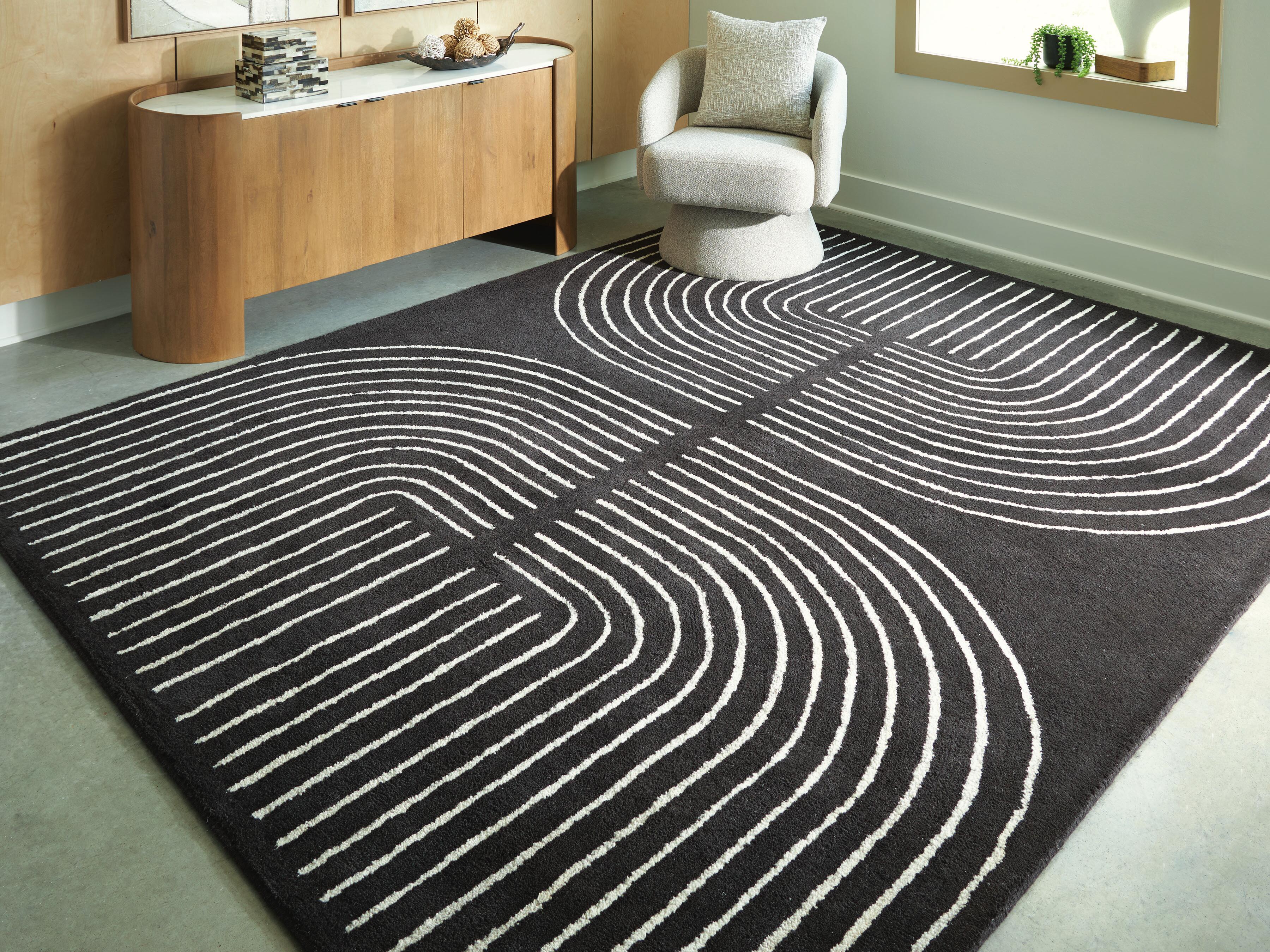 Click here for Eldonmore 78 x 10 Area Rug  Black/Ivory prices