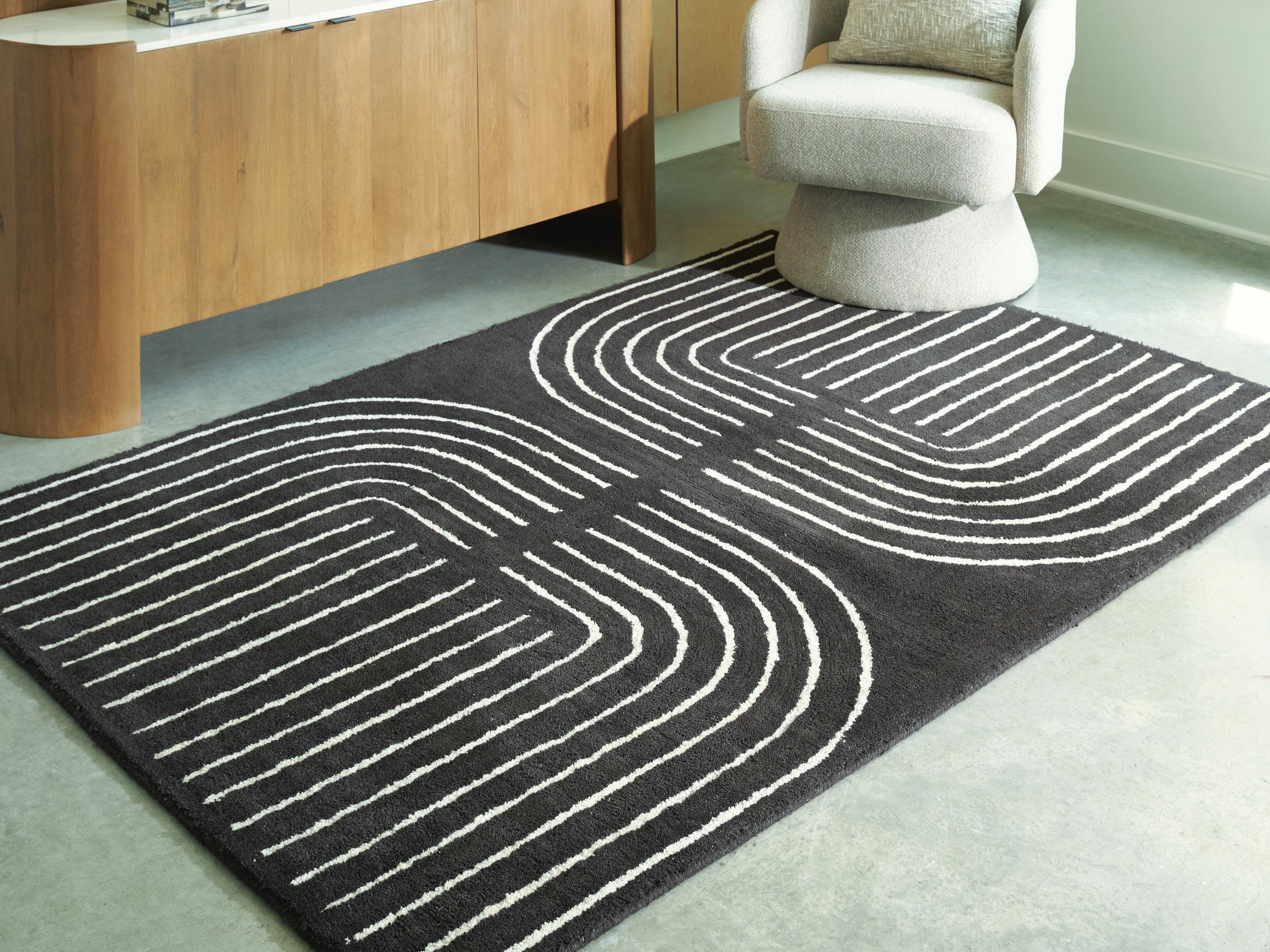 Click here for Eldonmore 5 x 7 Area Rug  Black/Ivory prices