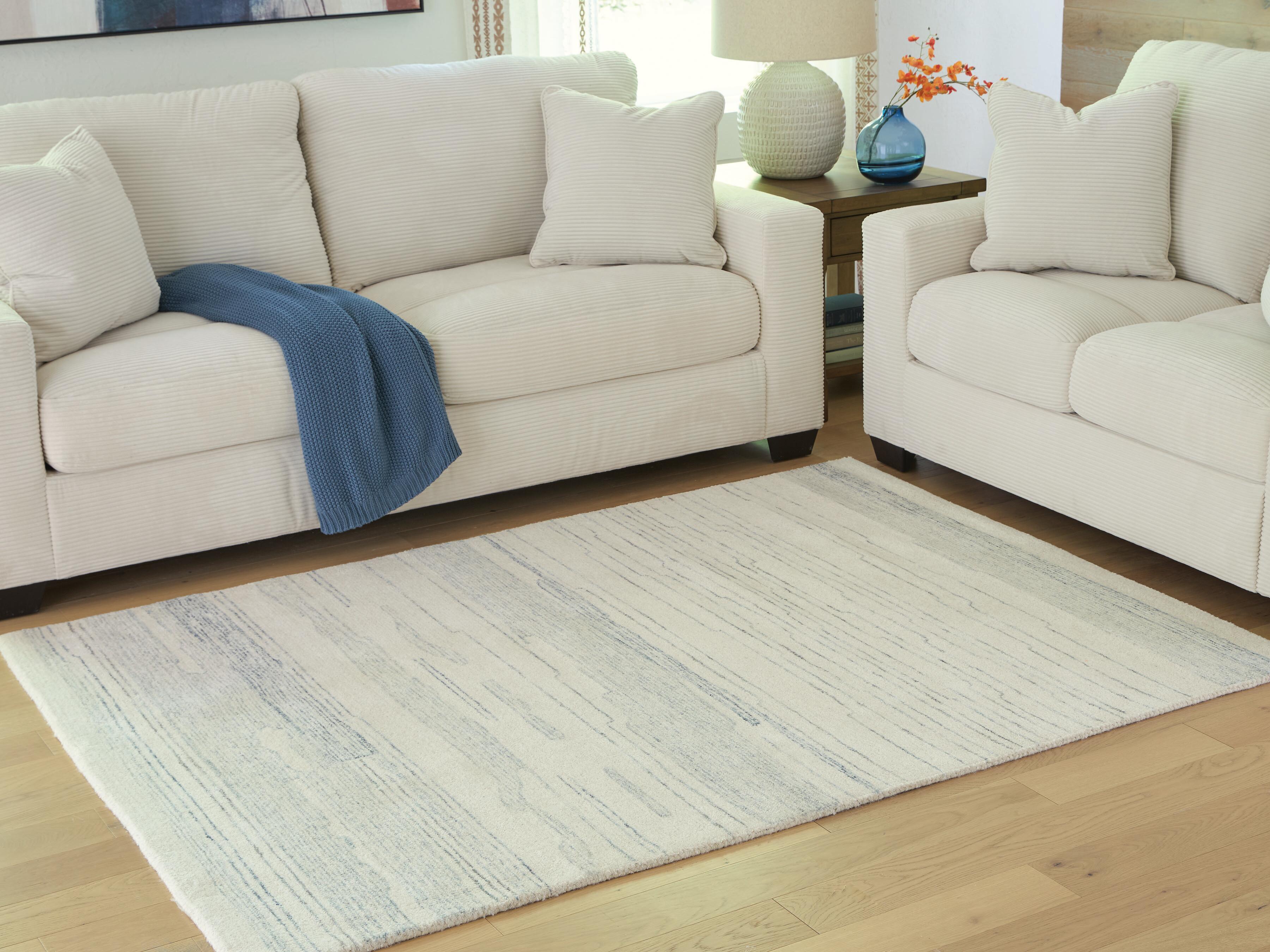 Click here for Genemost 5 x 7 Area Rug  Ivory/Blue prices