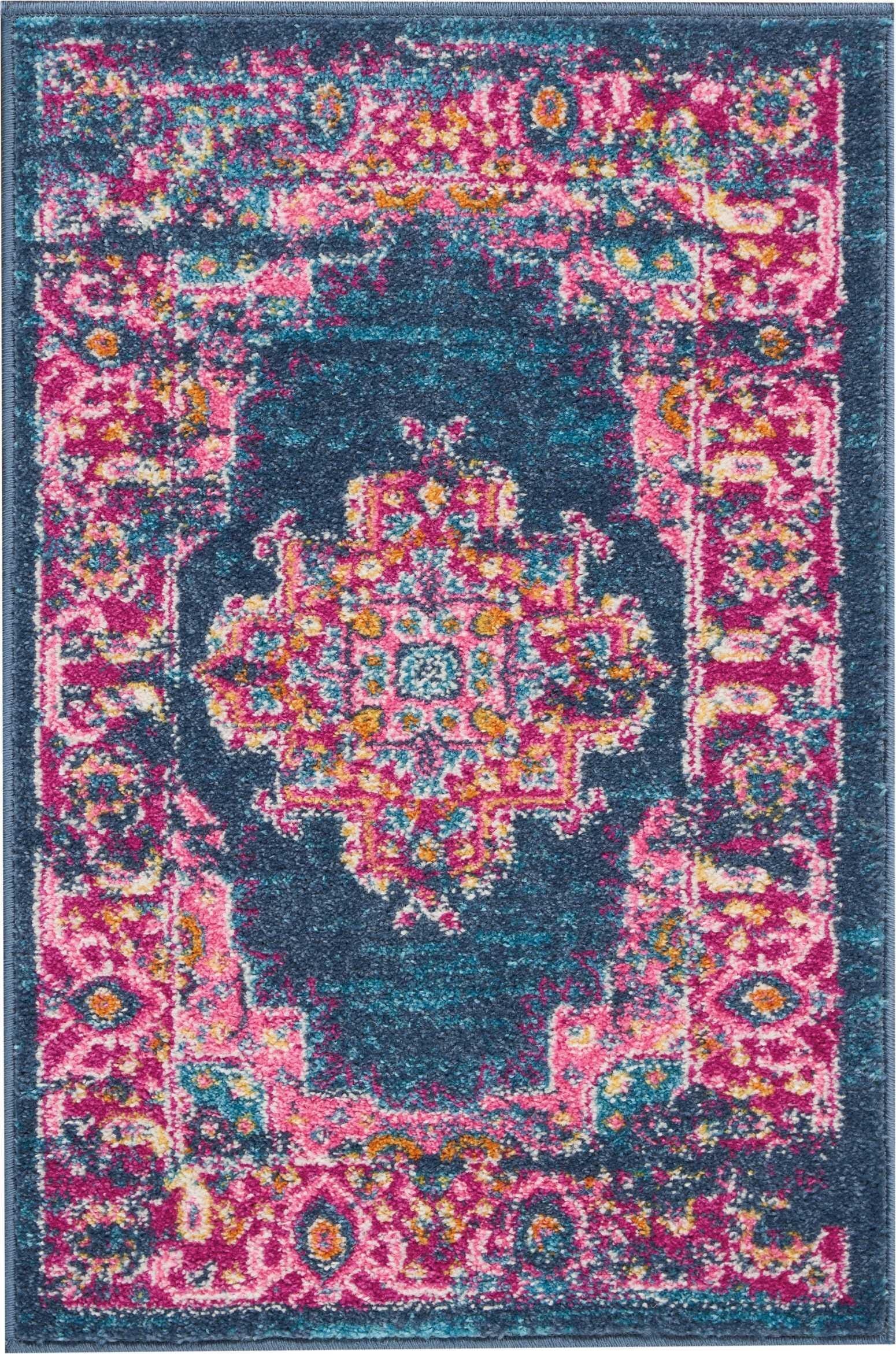 Click here for Nourison Home Passion 110 x 210 Blue Bohemian Indo... prices