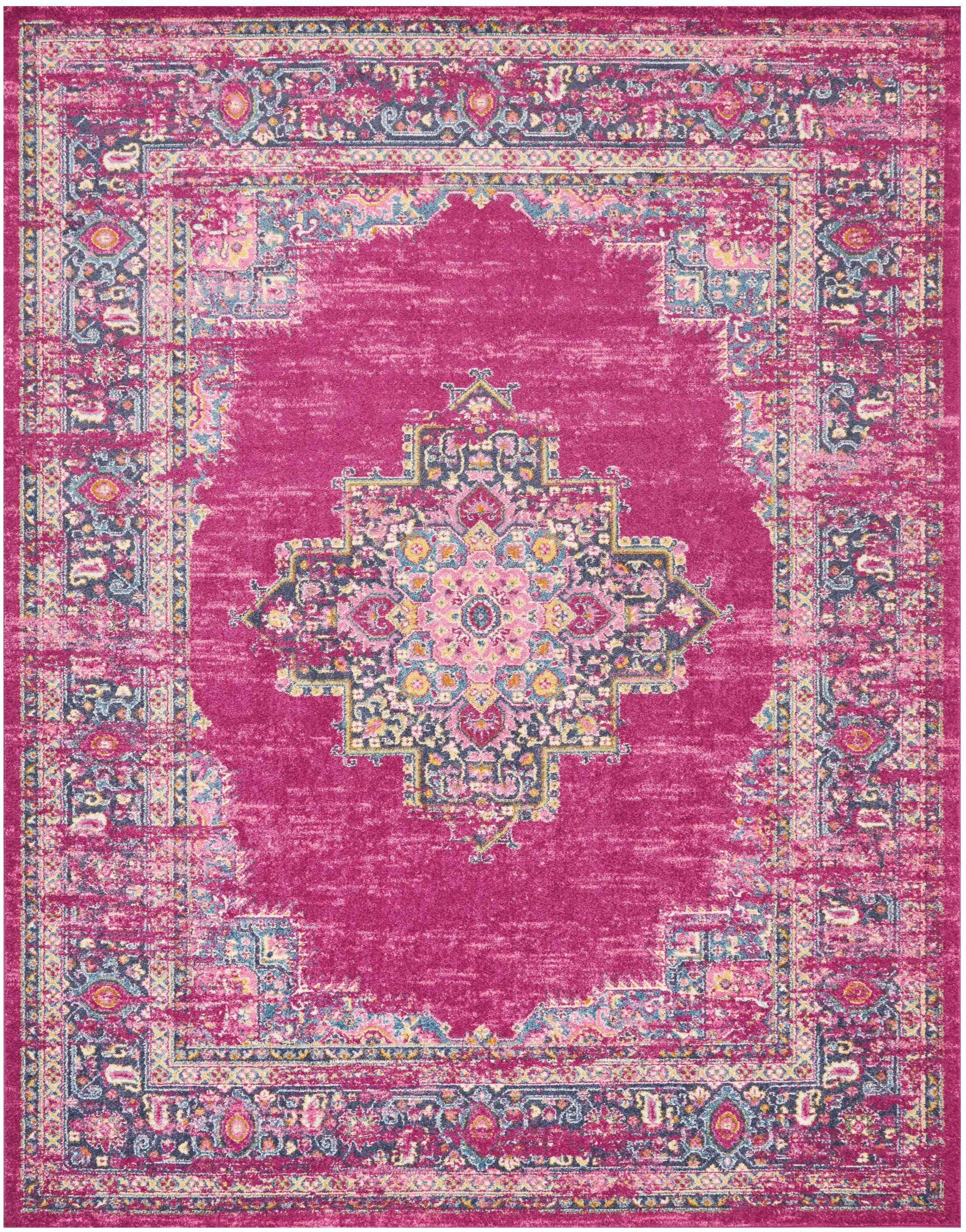 Click here for Nourison Home Passion 67 x 96 Fuchsia Bohemian Ind... prices