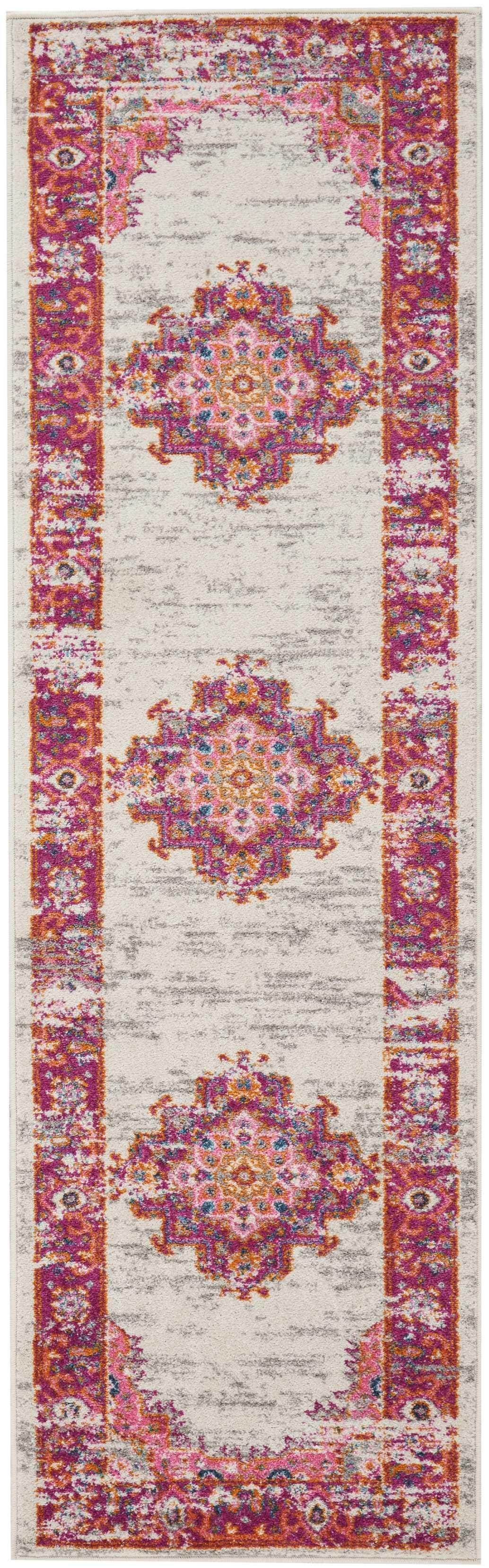 Click here for Nourison Home Passion 22 x 76 Ivory/Fuchsia Bohemi... prices