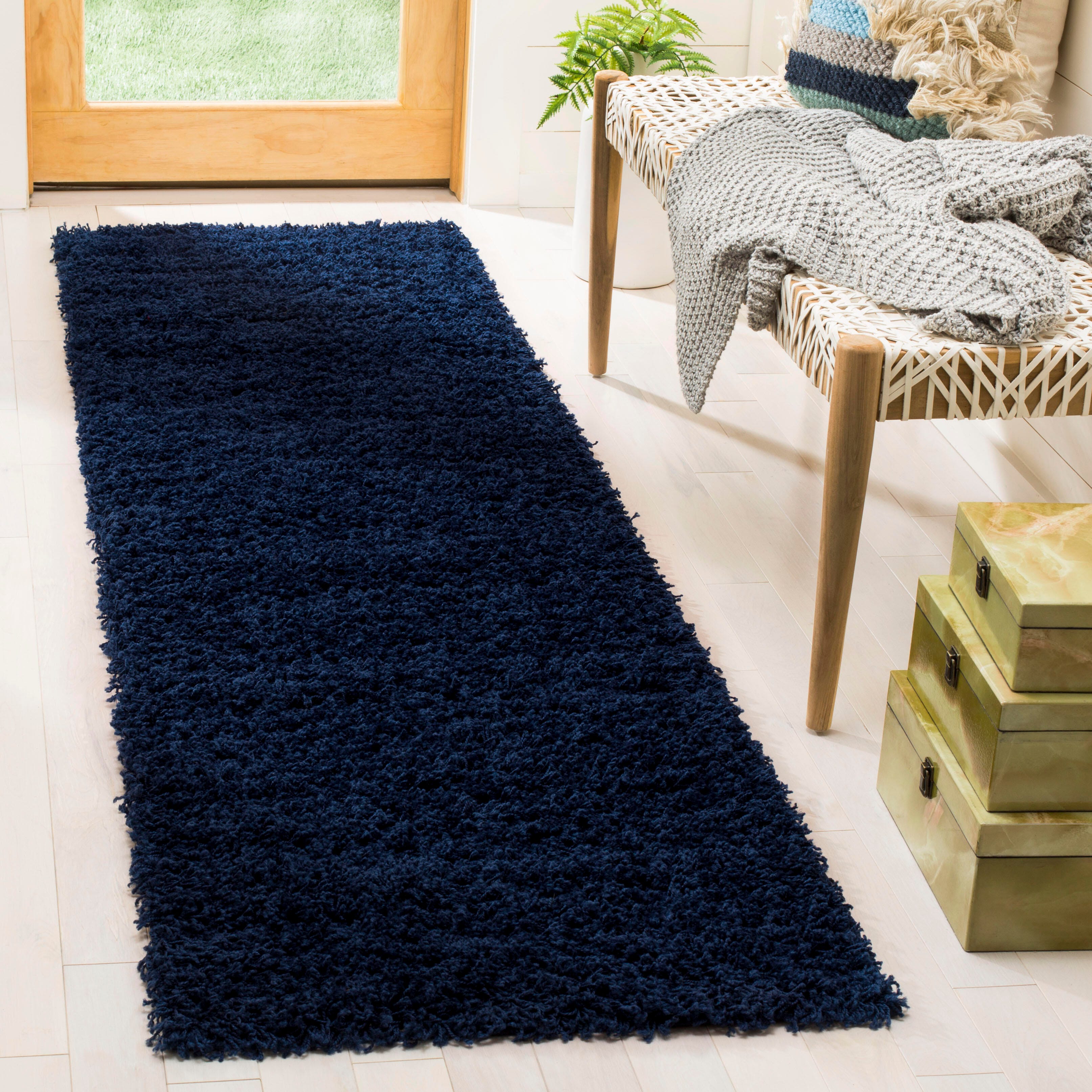 Click here for Safavieh Athens Shag 23 x 8 Runner  Blue prices