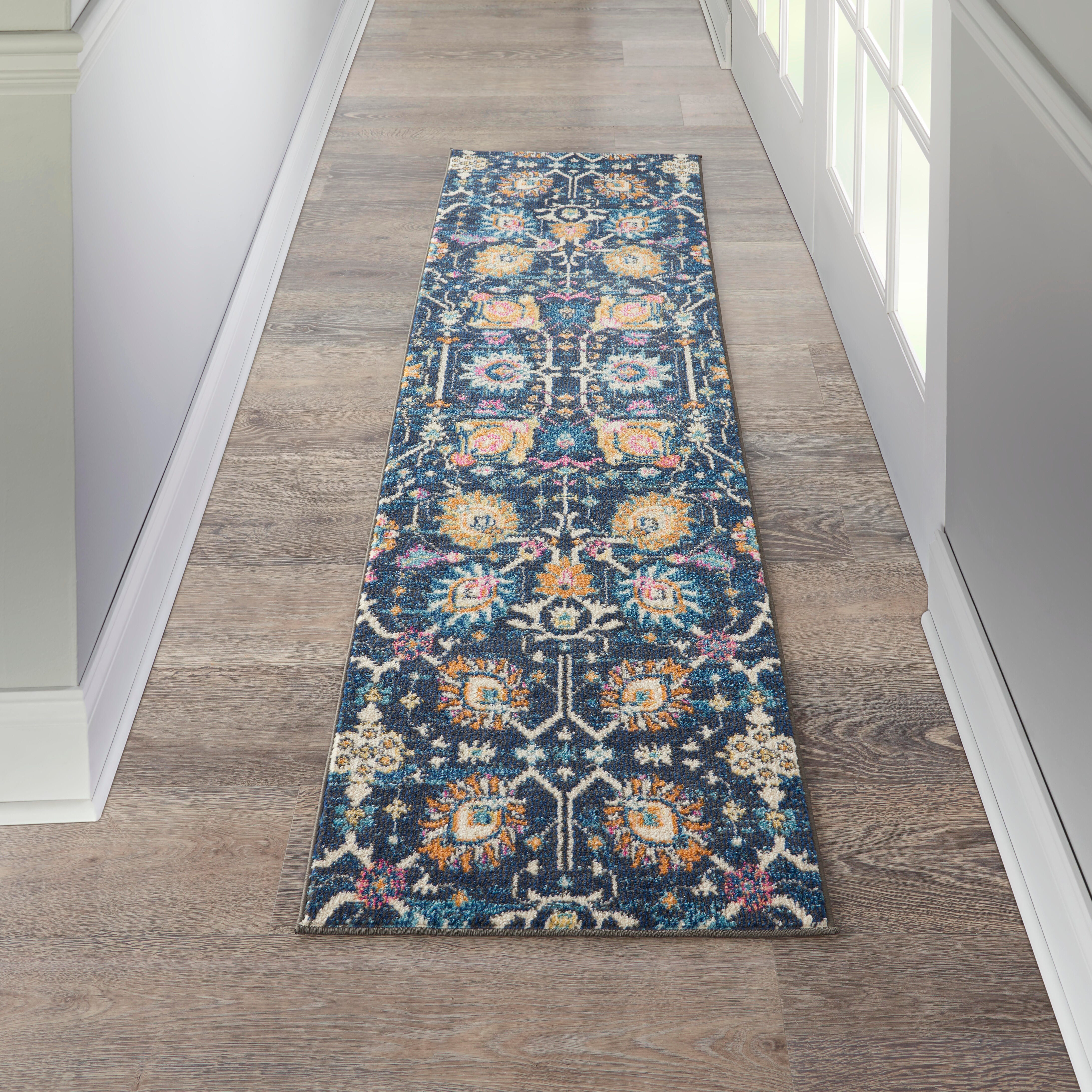 Click here for Nourison Home Passion 22 x 76 Navy Bohemian Indoor... prices