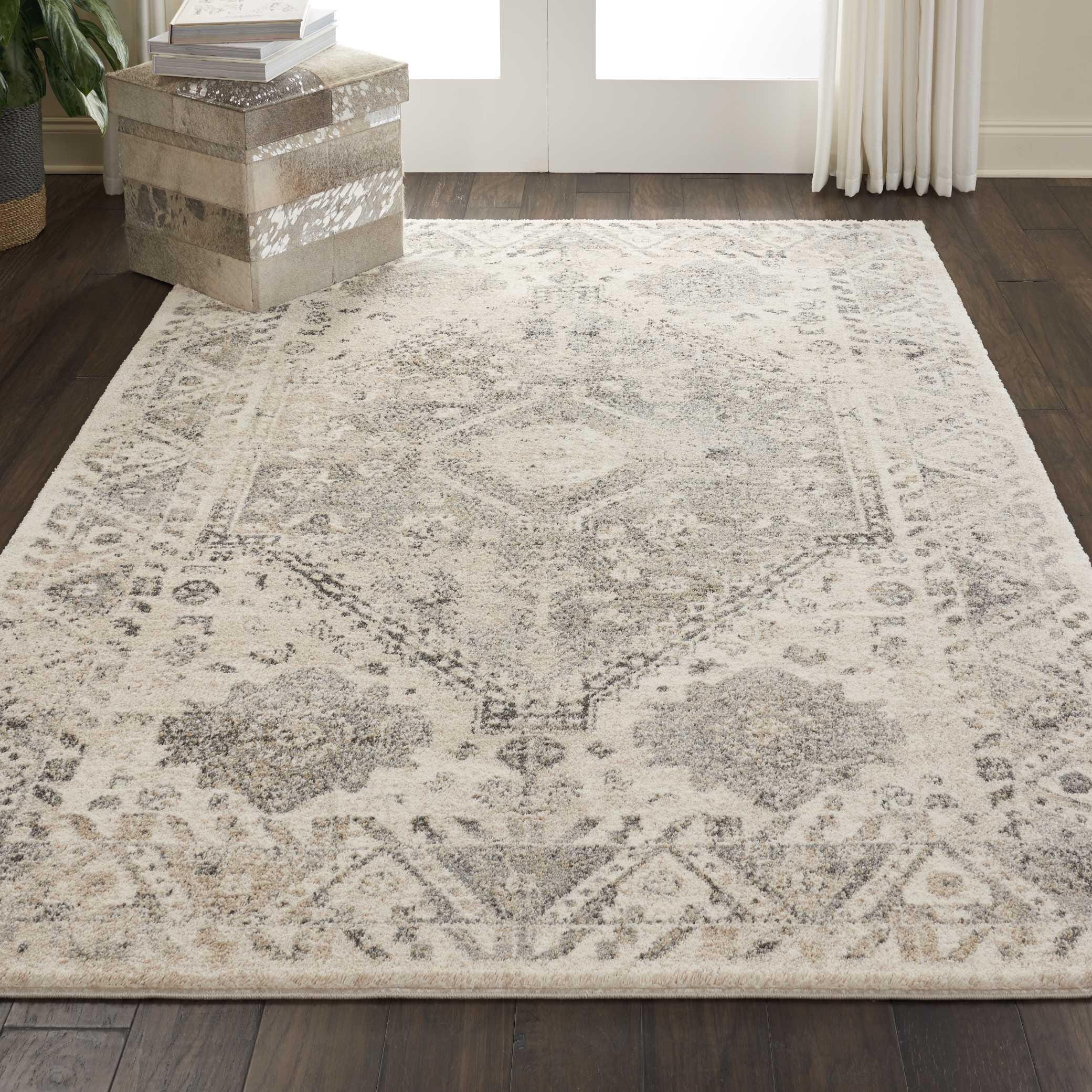 Click here for Nourison Fusion Gray 5x7 Area Rug  Cream/Gray prices