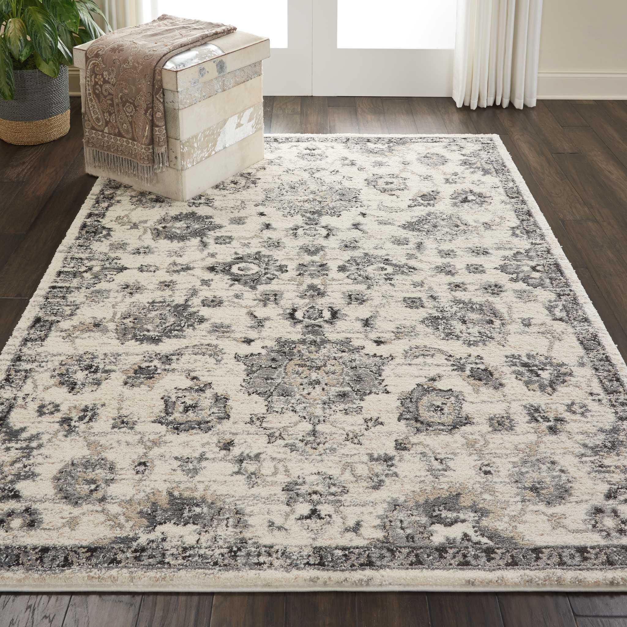 Click here for Nourison Home Fusion 53 x 73 Cream/Grey Vintage In... prices