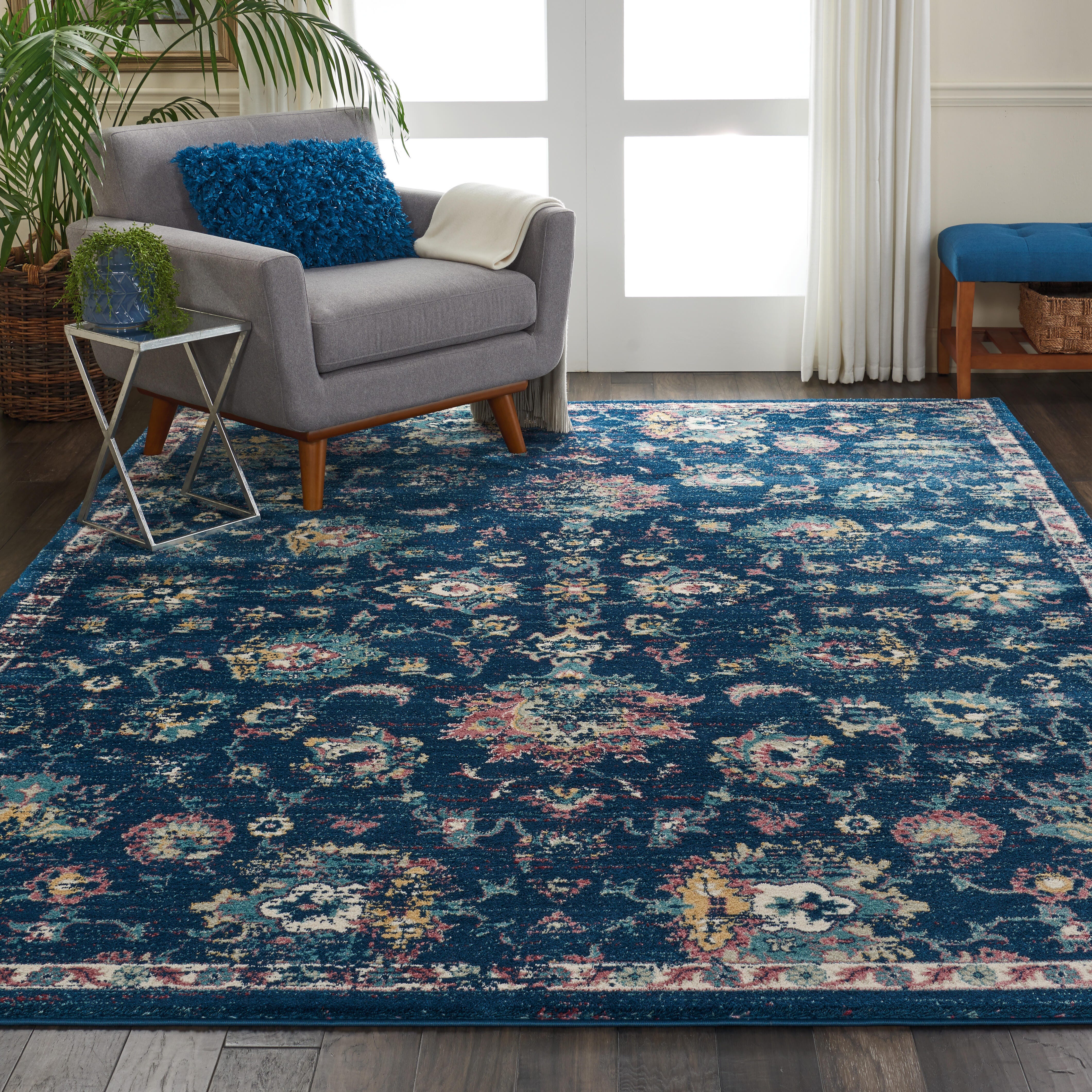 Click here for Nourison Home Fusion 710 x 106 Navy/Pink Persian I... prices