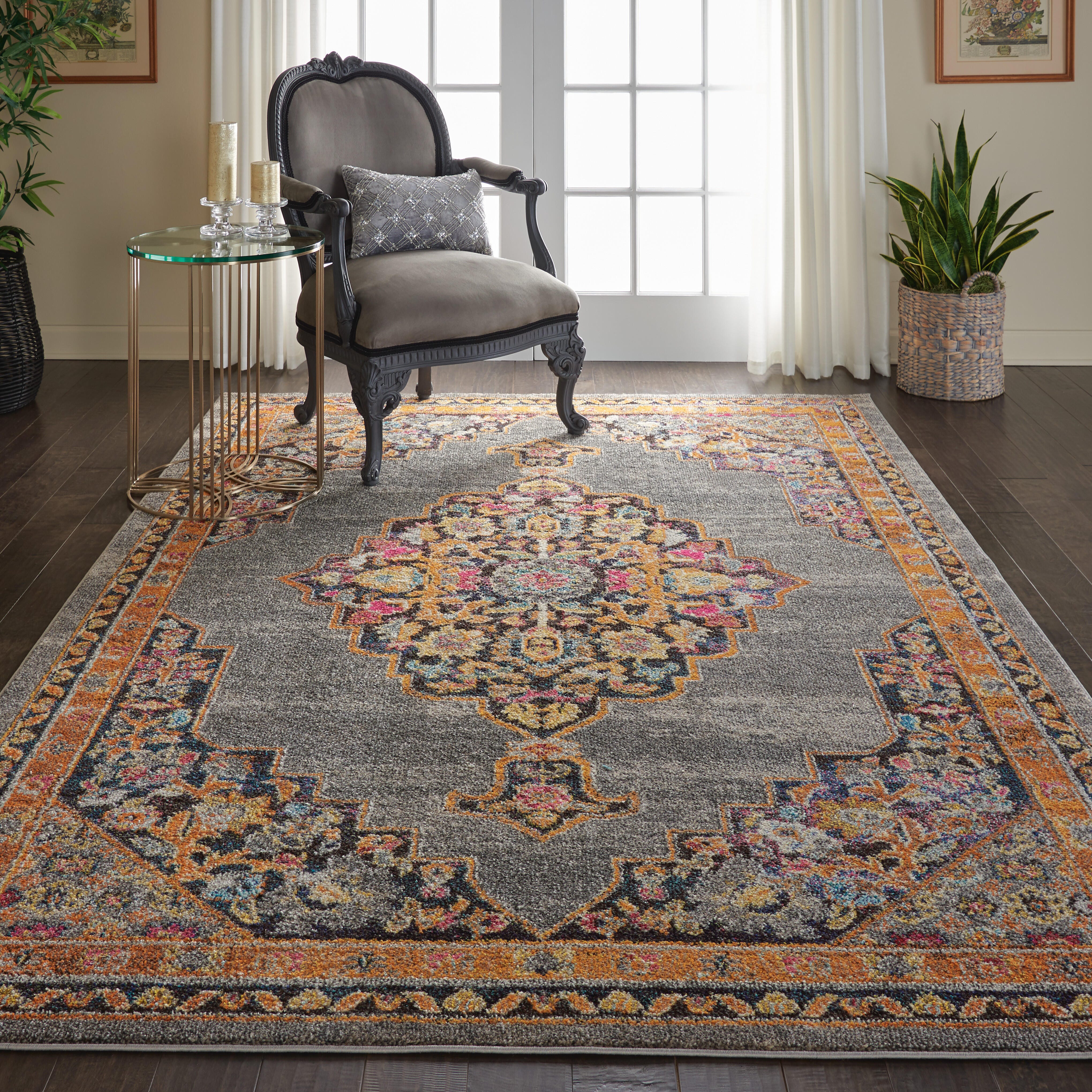 Click here for Nourison Home Passionate 67 x 96 Grey Bohemian Ind... prices