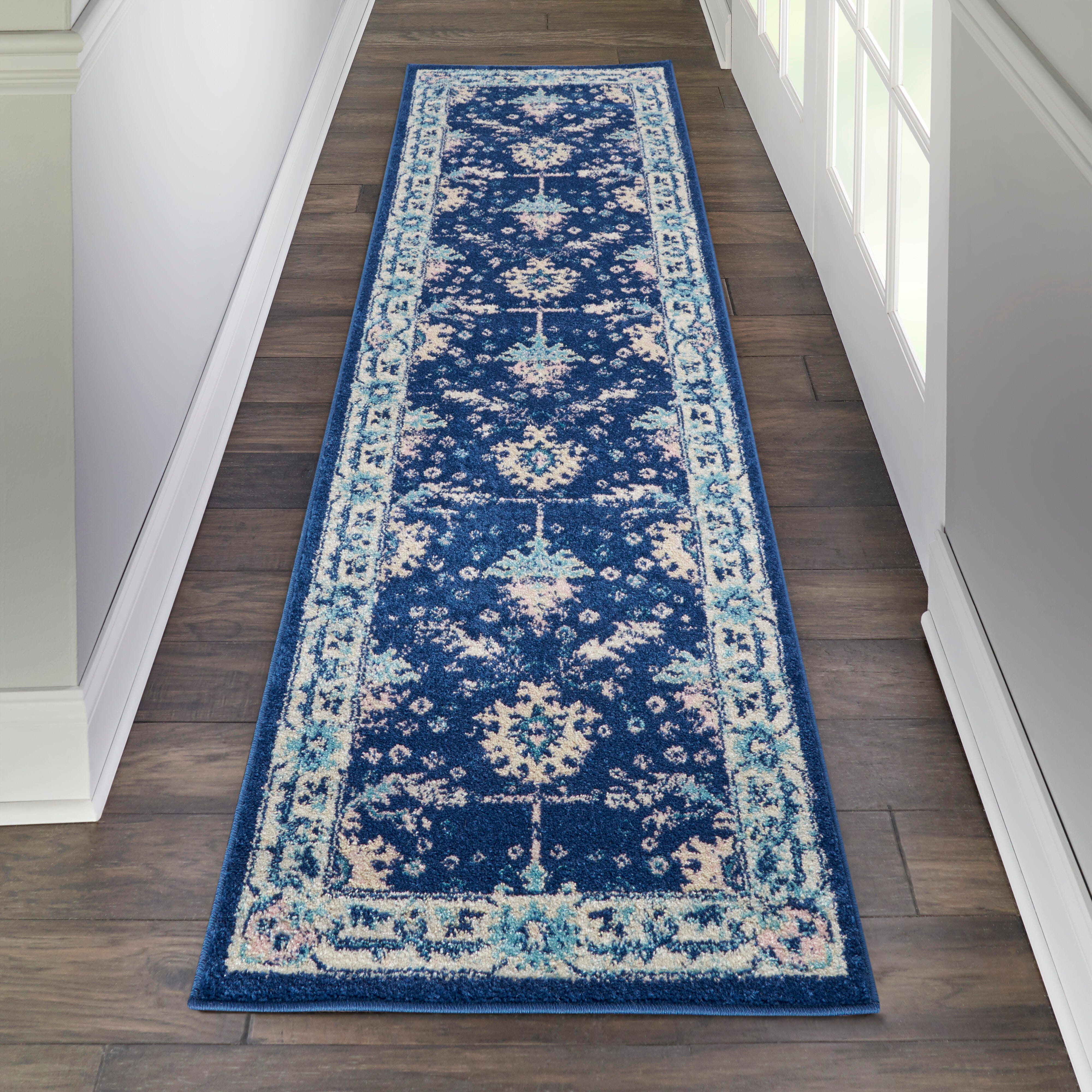 Click here for Nourison Tranquil Navy Blue 7 Runner Hallway Rug... prices