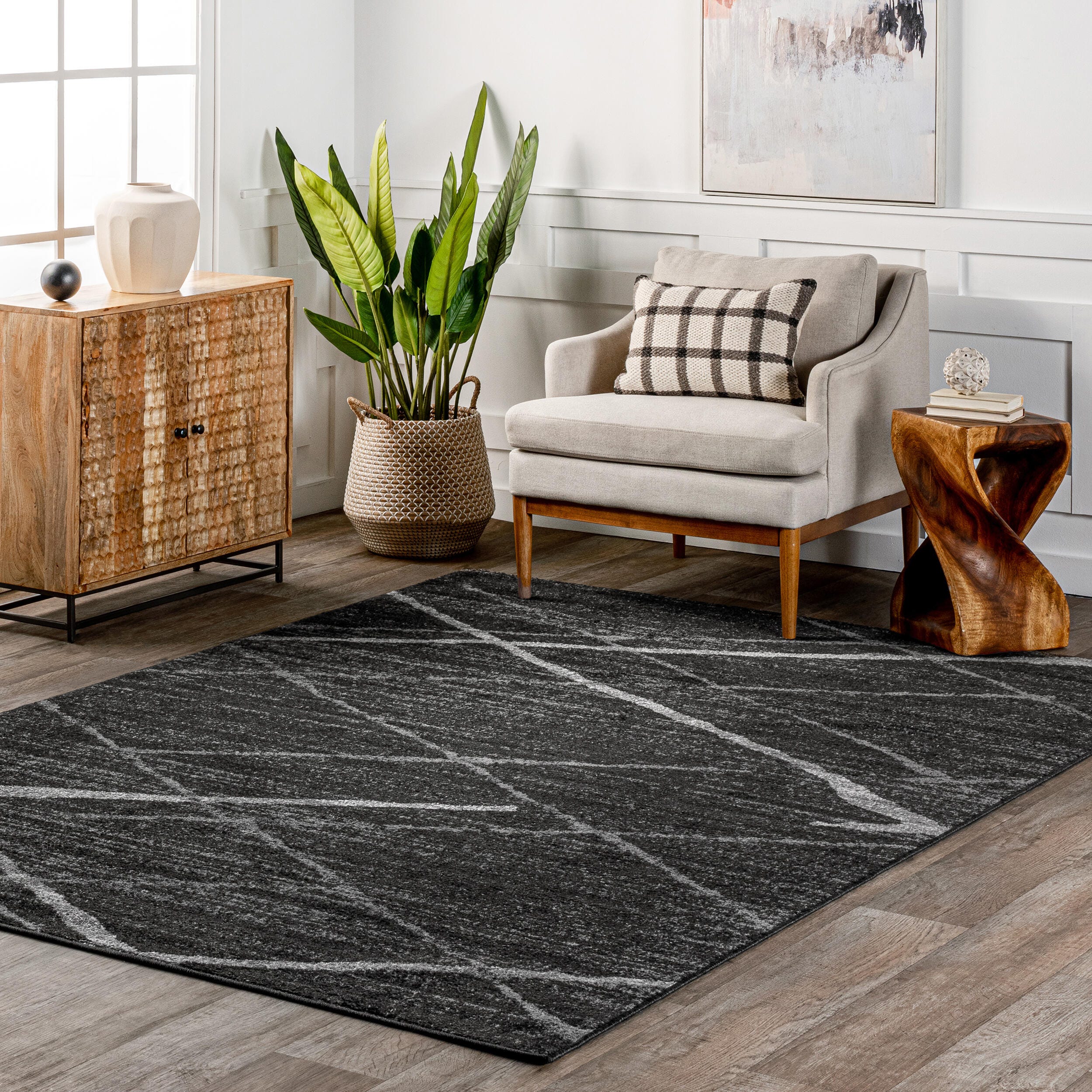 Click here for NuLoom Thigpen Contemporary Area Rug  Dark Gray prices