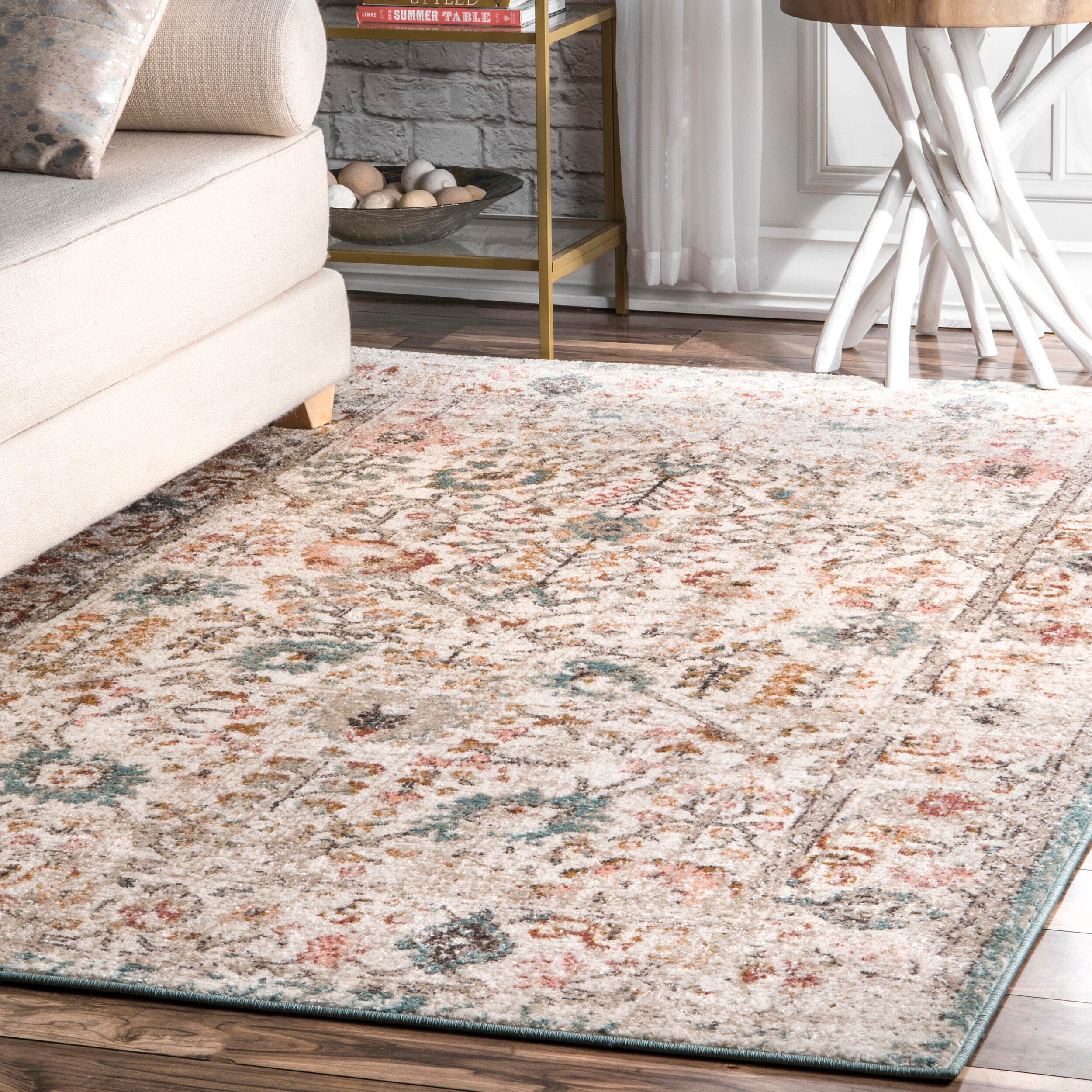 Click here for NuLoom Lenore Vintage Floral Area Rug  Beige prices