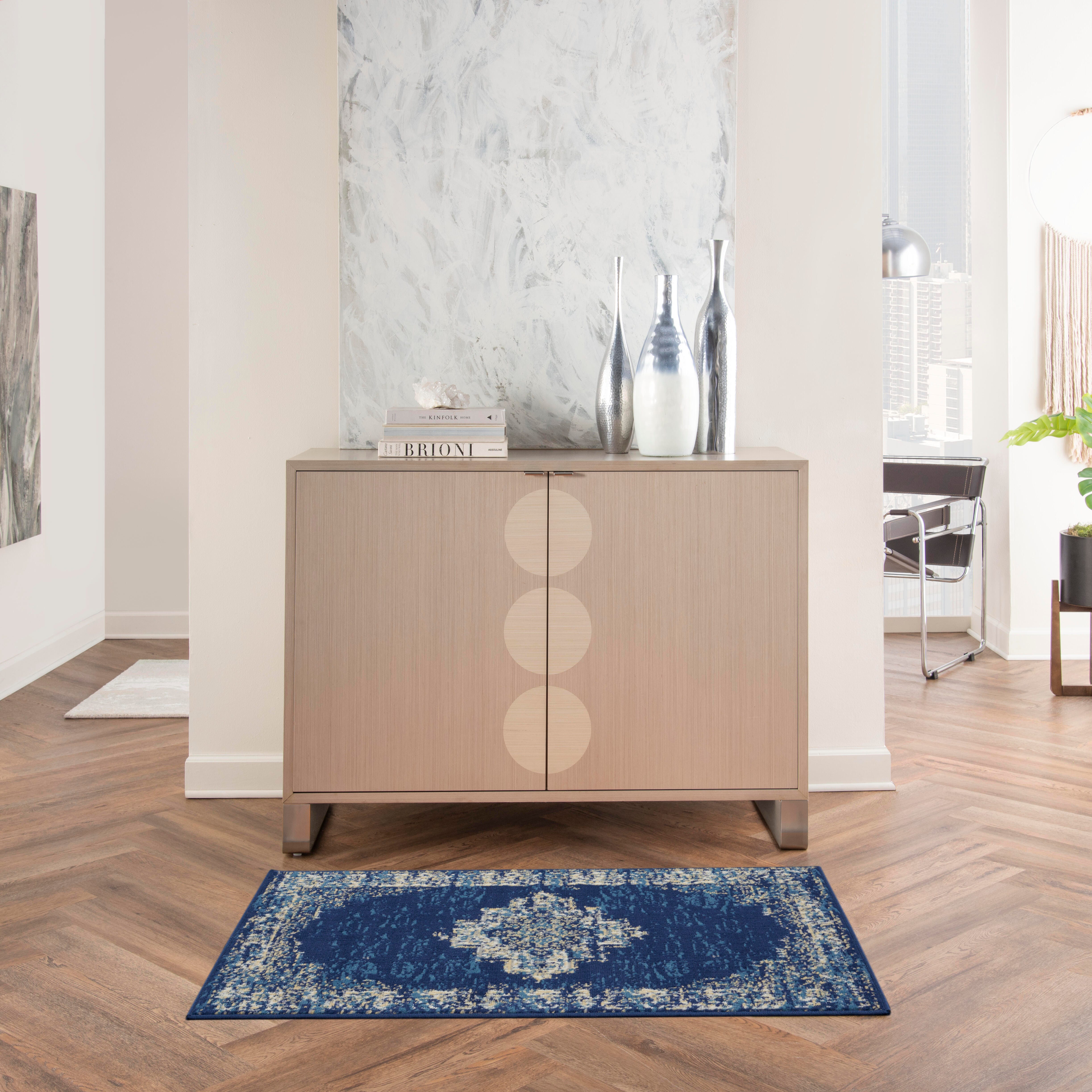 Click here for Nourison Home Grafix 2 x 4 Navy Blue Vintage Indoo... prices