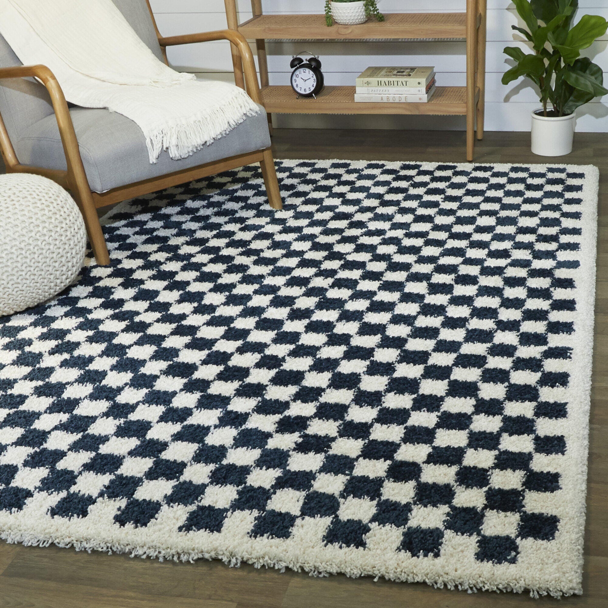 Click here for Balta Covey Checkered Shag 5 3 x 7 Area Rug  Navy prices