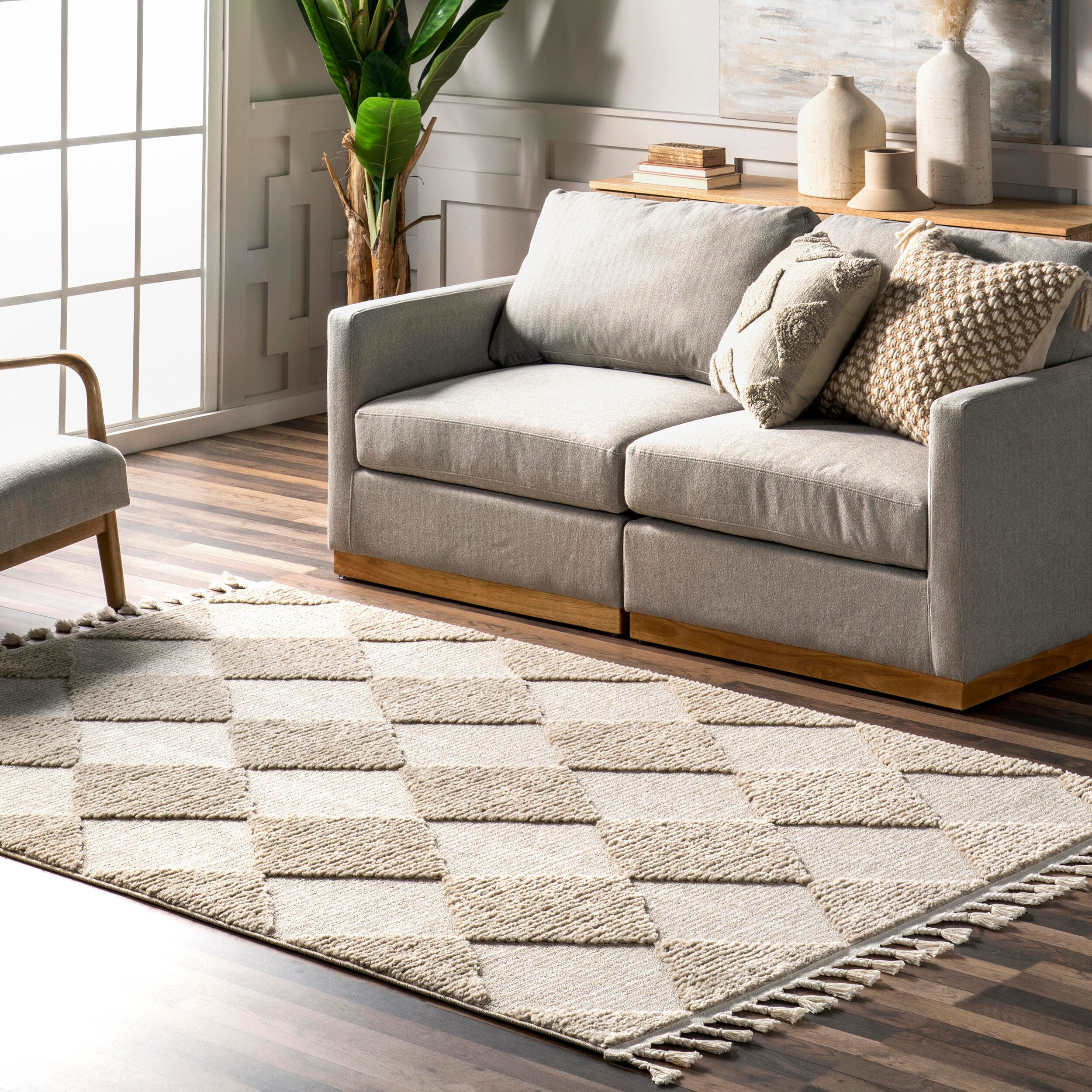 Click here for nuLOOM Marissa High/Low Diamond Tassel Area Rug  I... prices