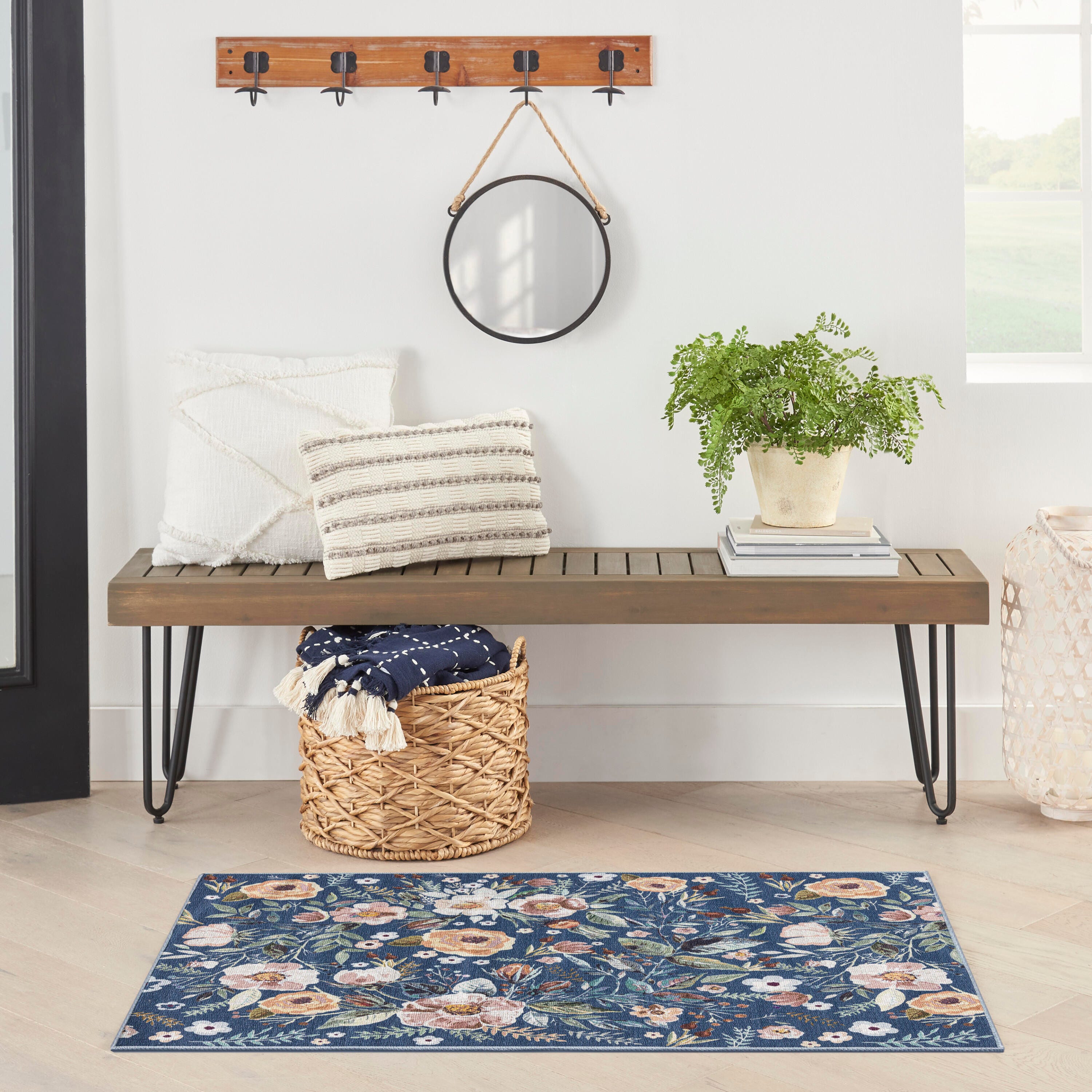 Click here for Nourison Home Machine Washable Series Rug  Navy Mu... prices