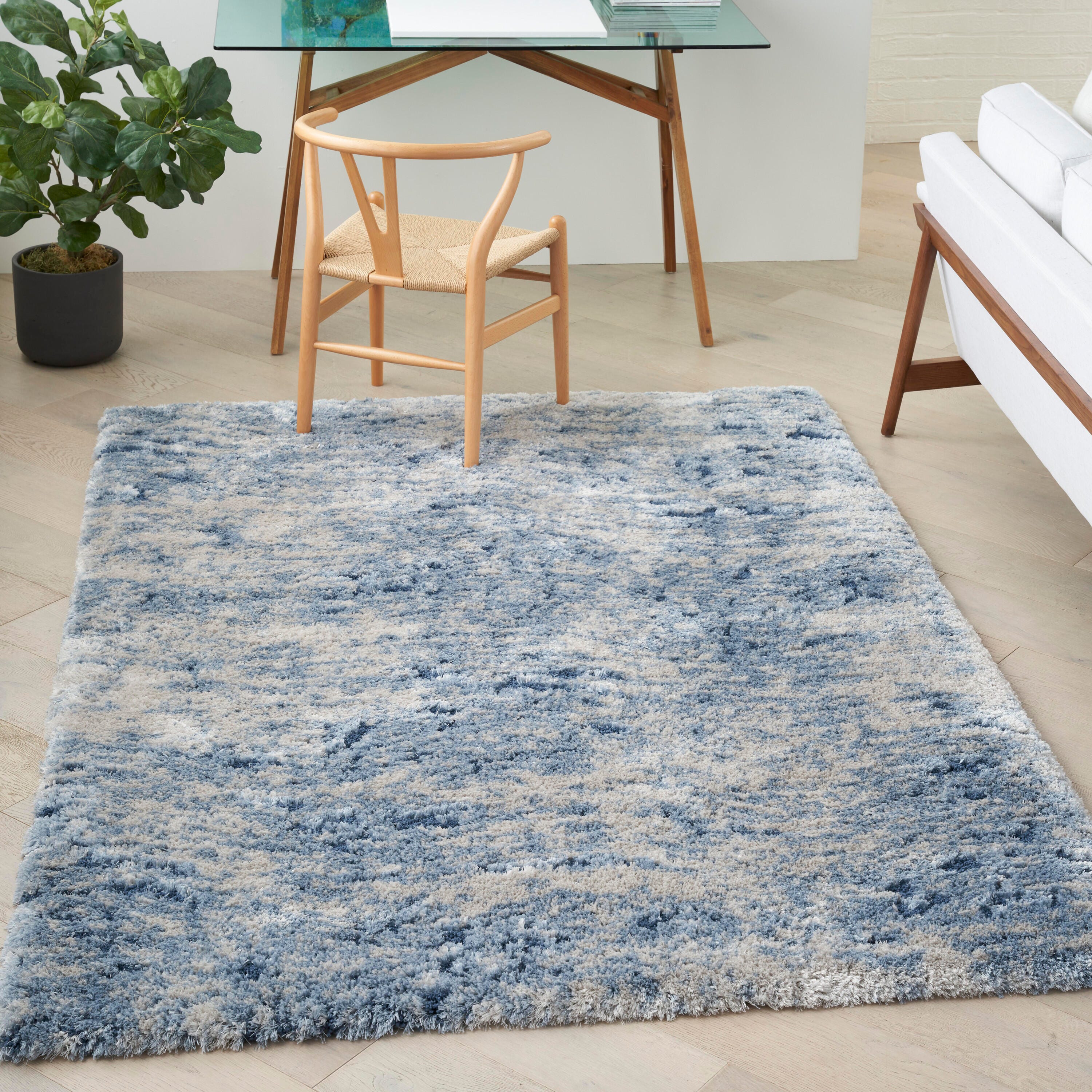Click here for Nourison Home Waves Dreamy Shag Rug  Light Blue prices