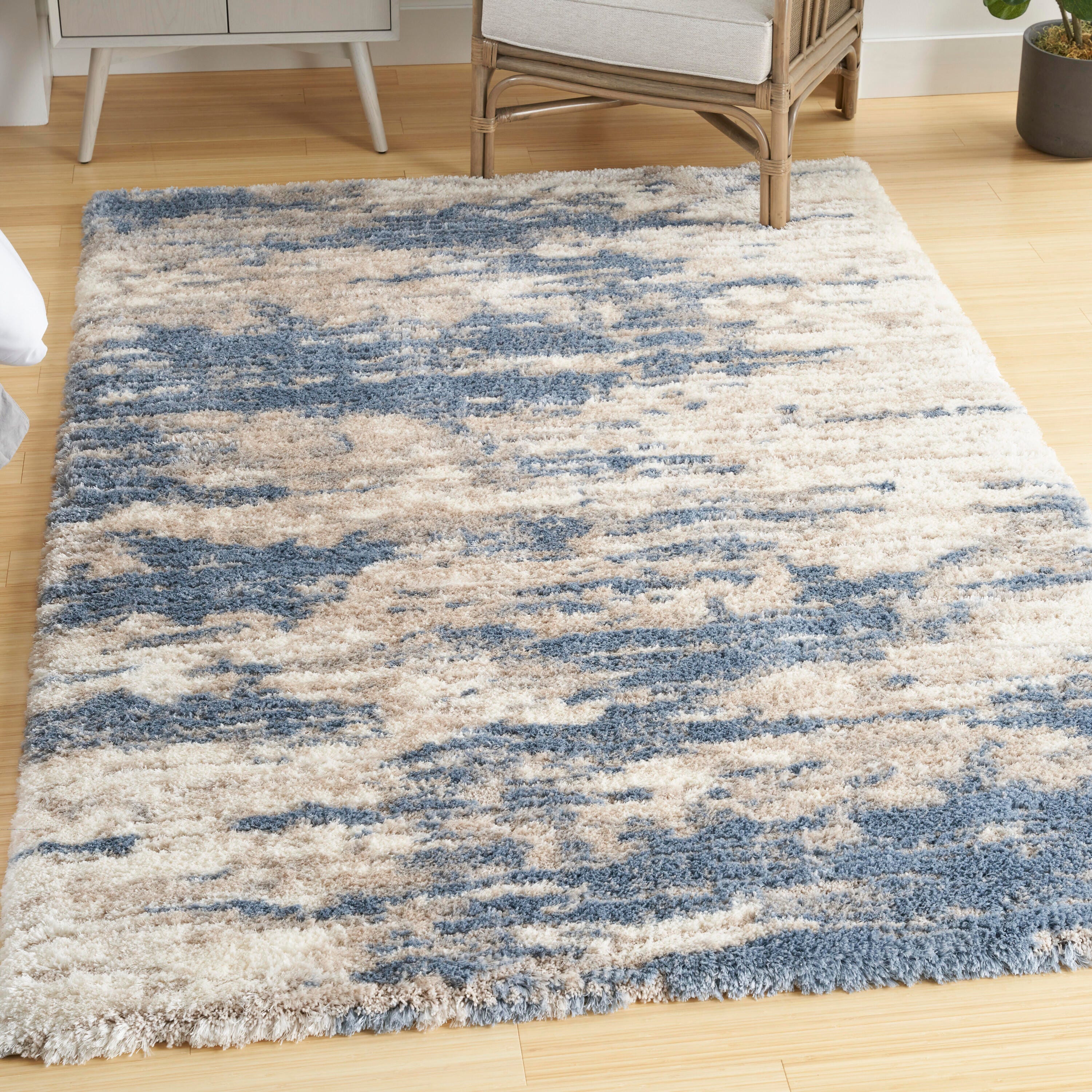 Click here for Nourison Home Paintbrush Dreamy Shag Rug  Light Bl... prices